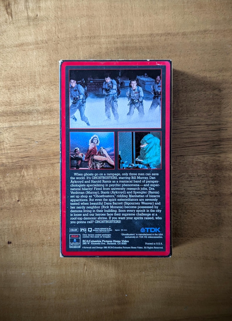 Ghostbusters (1984) – 1985 VHS Edition | 1st Edition Red Border Side ...