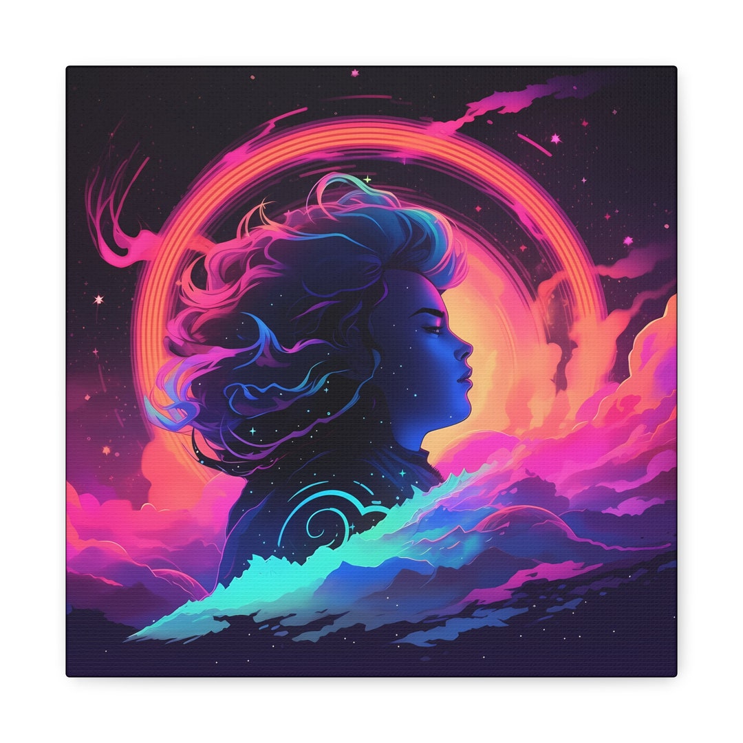 Synthwave Portrait Canvas Gallery Wraps - Etsy