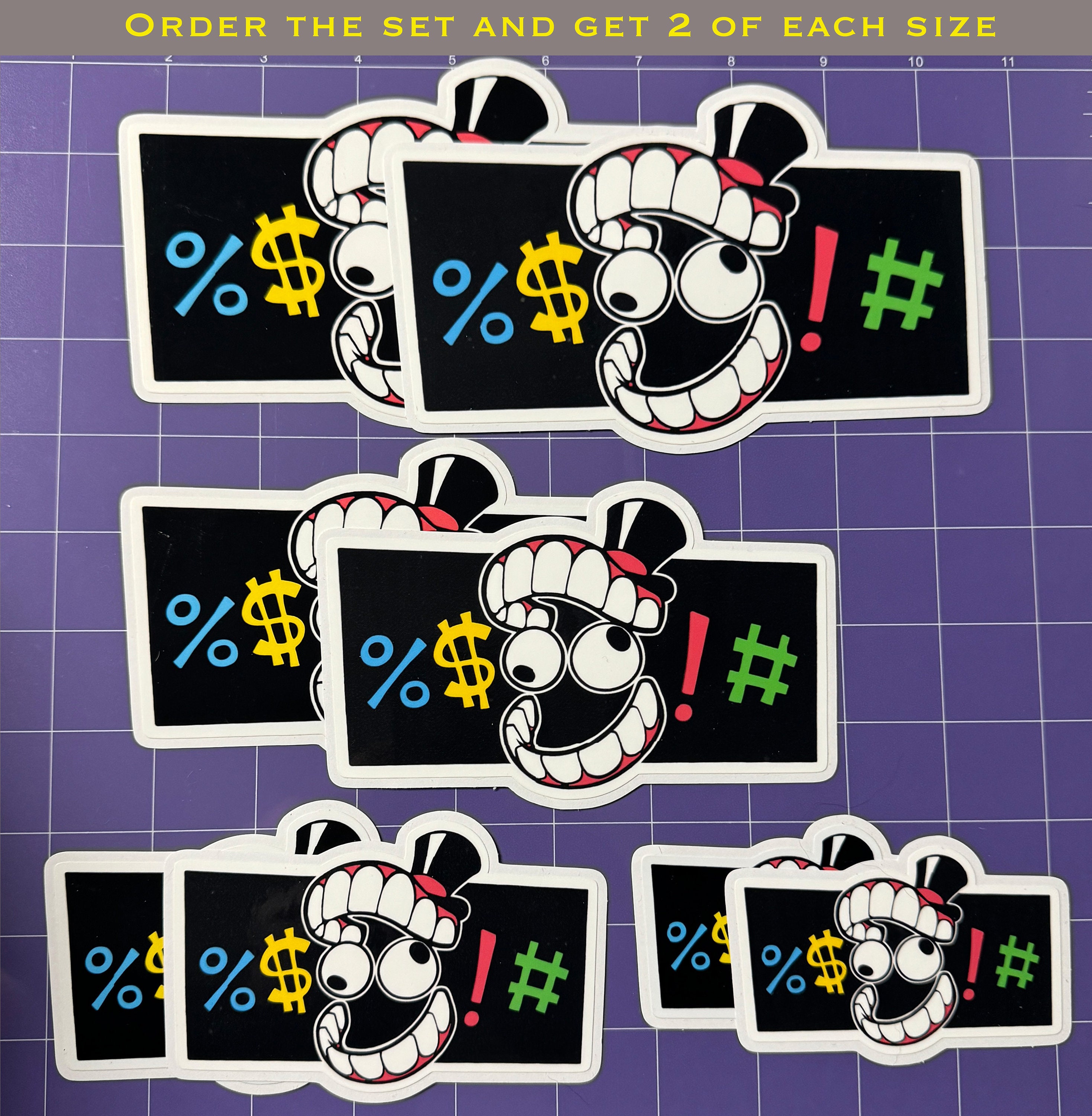 Amazing Digital Circus Swear Censor Vinyl Stickers, 4 Sizes, 2 of Same ...