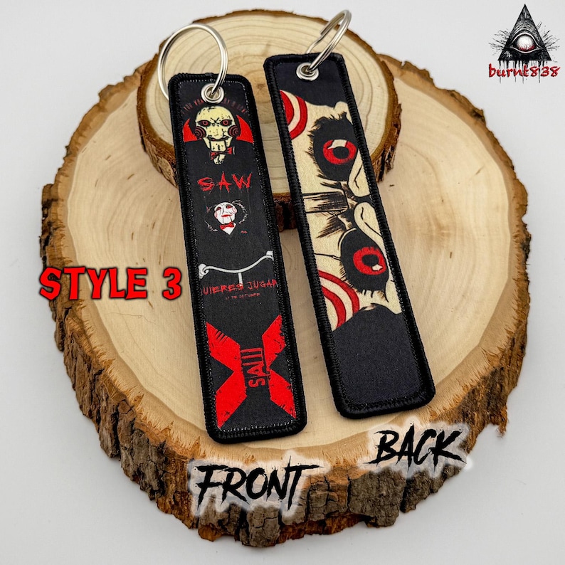 Billy the Puppet Keychain Saw Horror Movie Embroidered Keychain Jigsaw ...