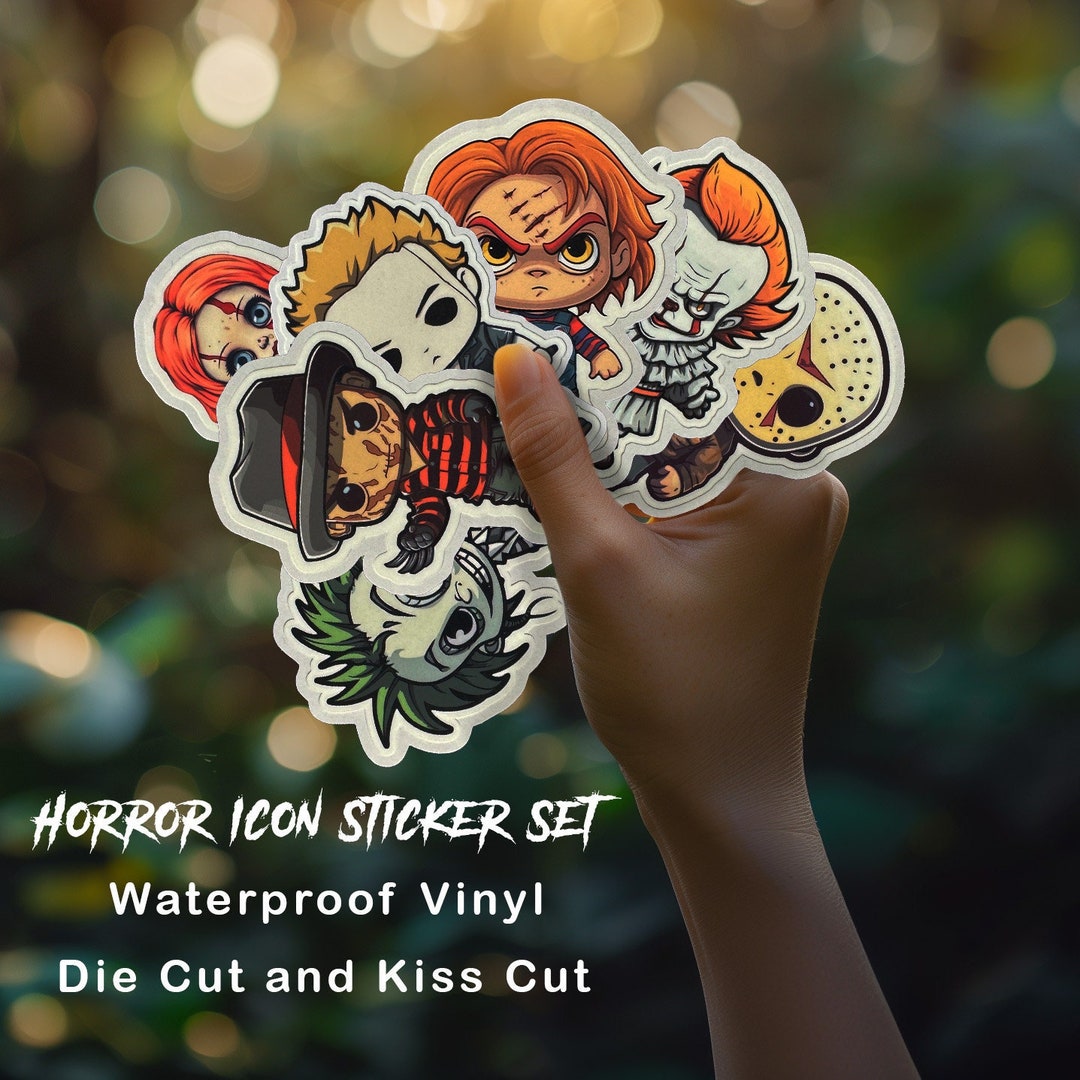 Horror Sticker Set, Glossy Waterproof Vinyl Stickers Horror Movie ...