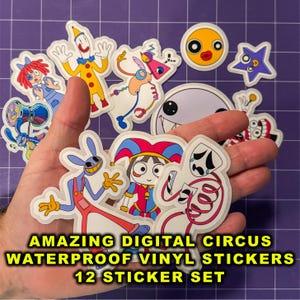 Amazing Digital Circus Sticker Set of 12 Vinyl Waterproof FREE SHIPPING ...