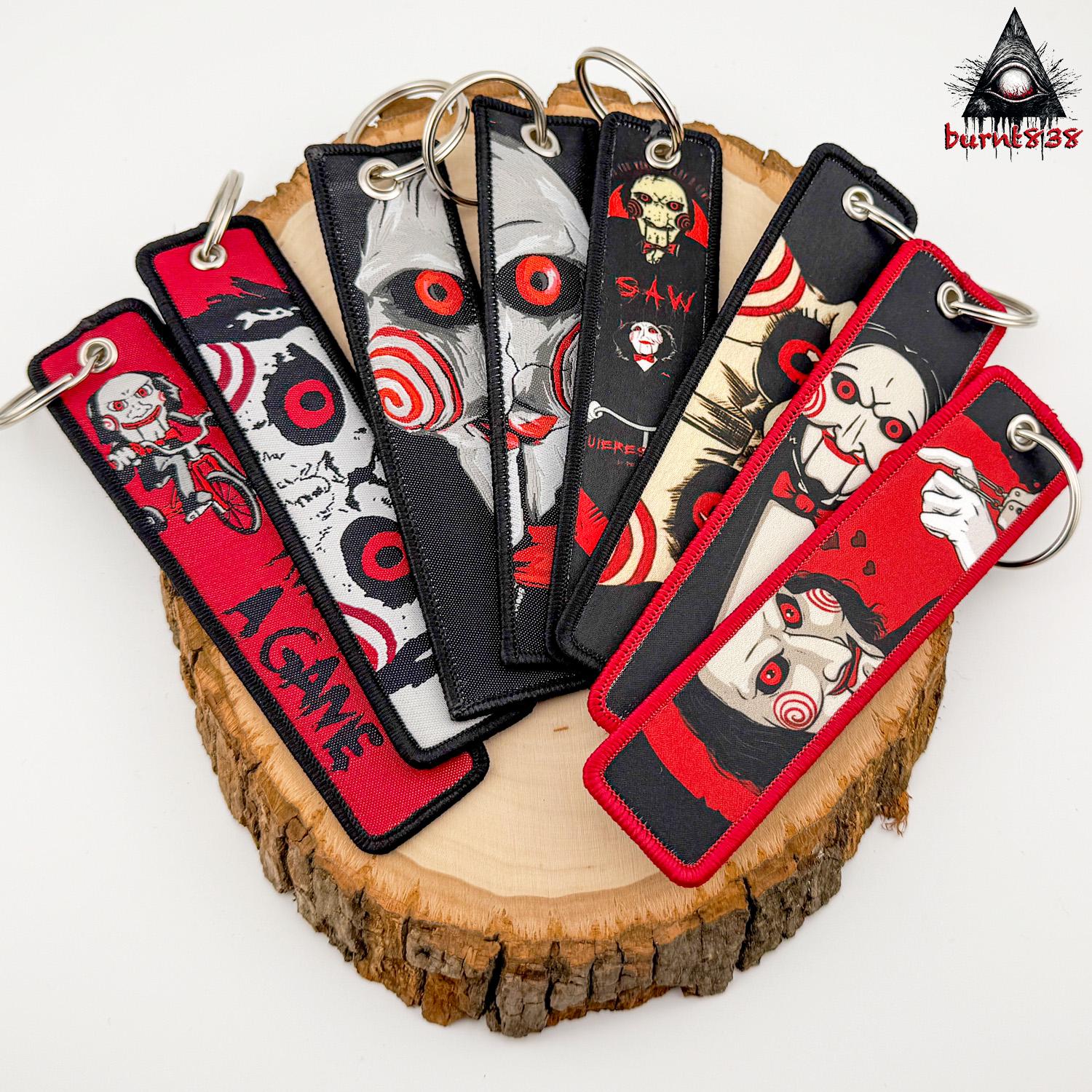 Billy the Puppet Keychain Saw Horror Movie Embroidered Keychain Jigsaw ...