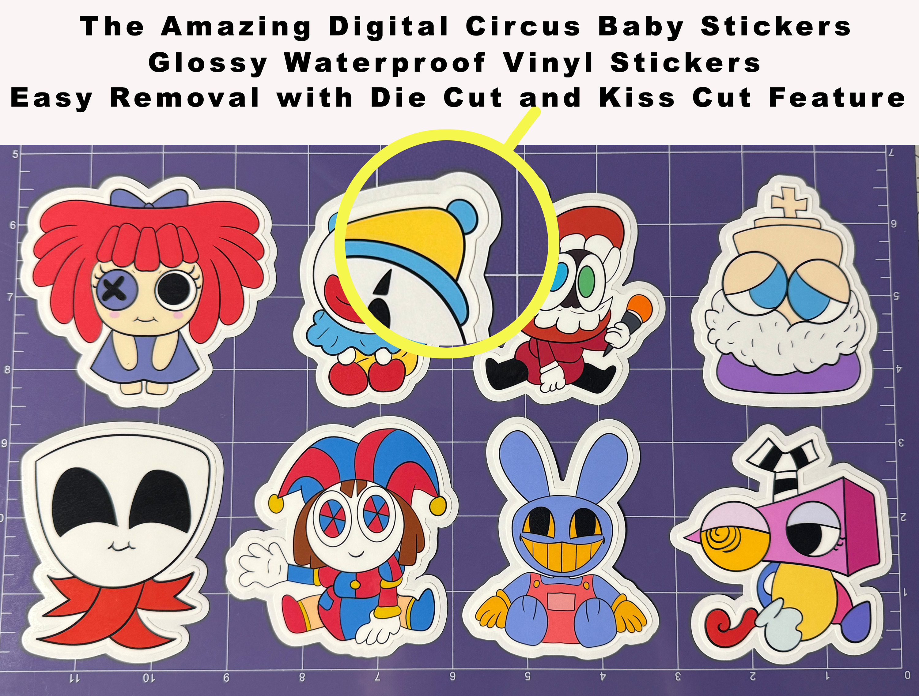 Amazing Digital Circus Babies Vinyl Stickers, 8 Styles in the Set ...