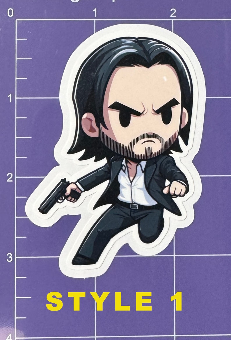 John Wick Stickers Glossy Waterproof Vinyl Stickers 7 Styles in the Set ...
