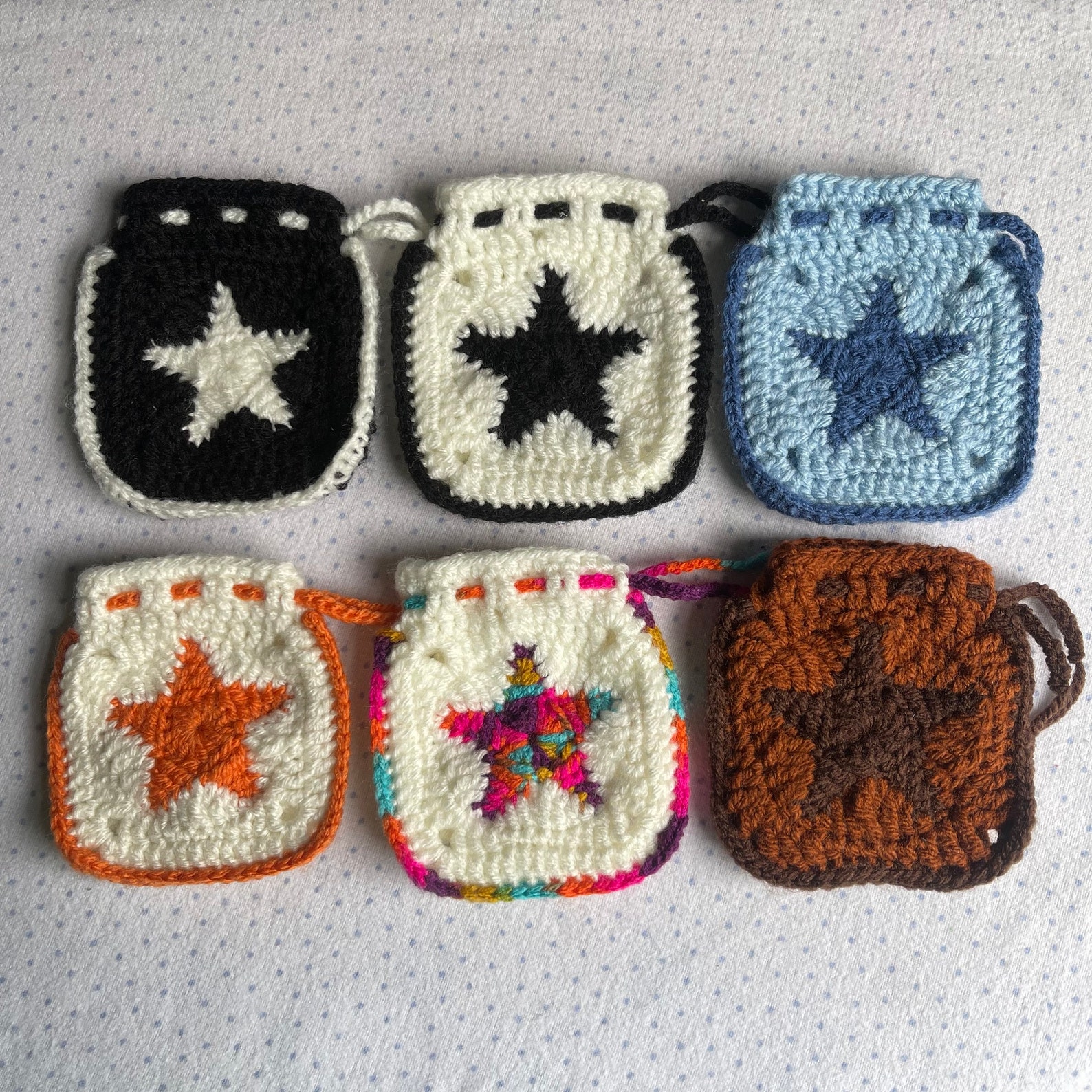Crochet Drawstring Star Pouch - Etsy