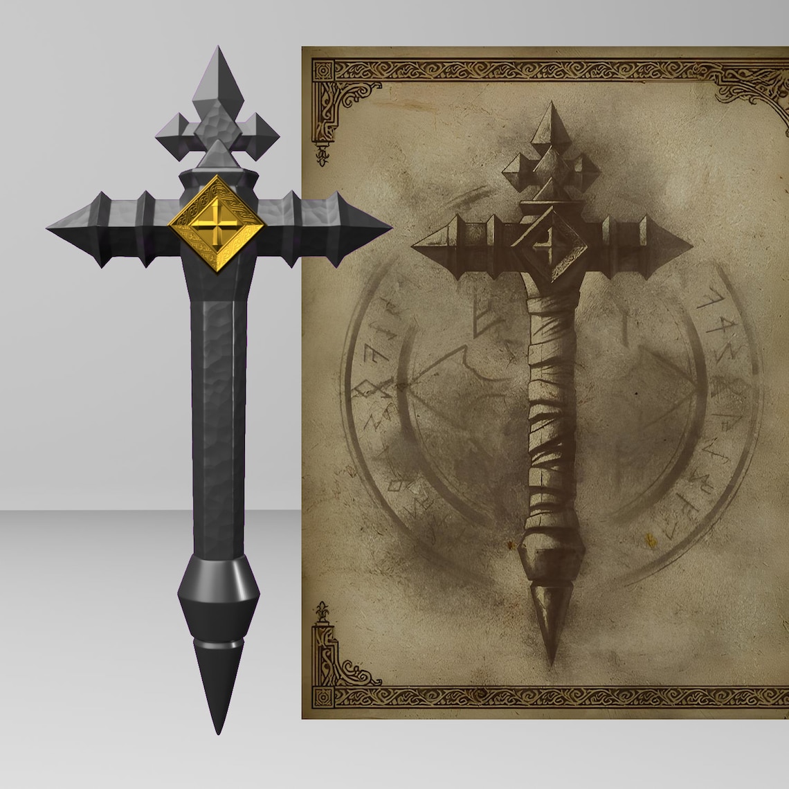 3D Stl-file: Castlevania Lords of Shadows - Combat Cross / Belmont Whip ...