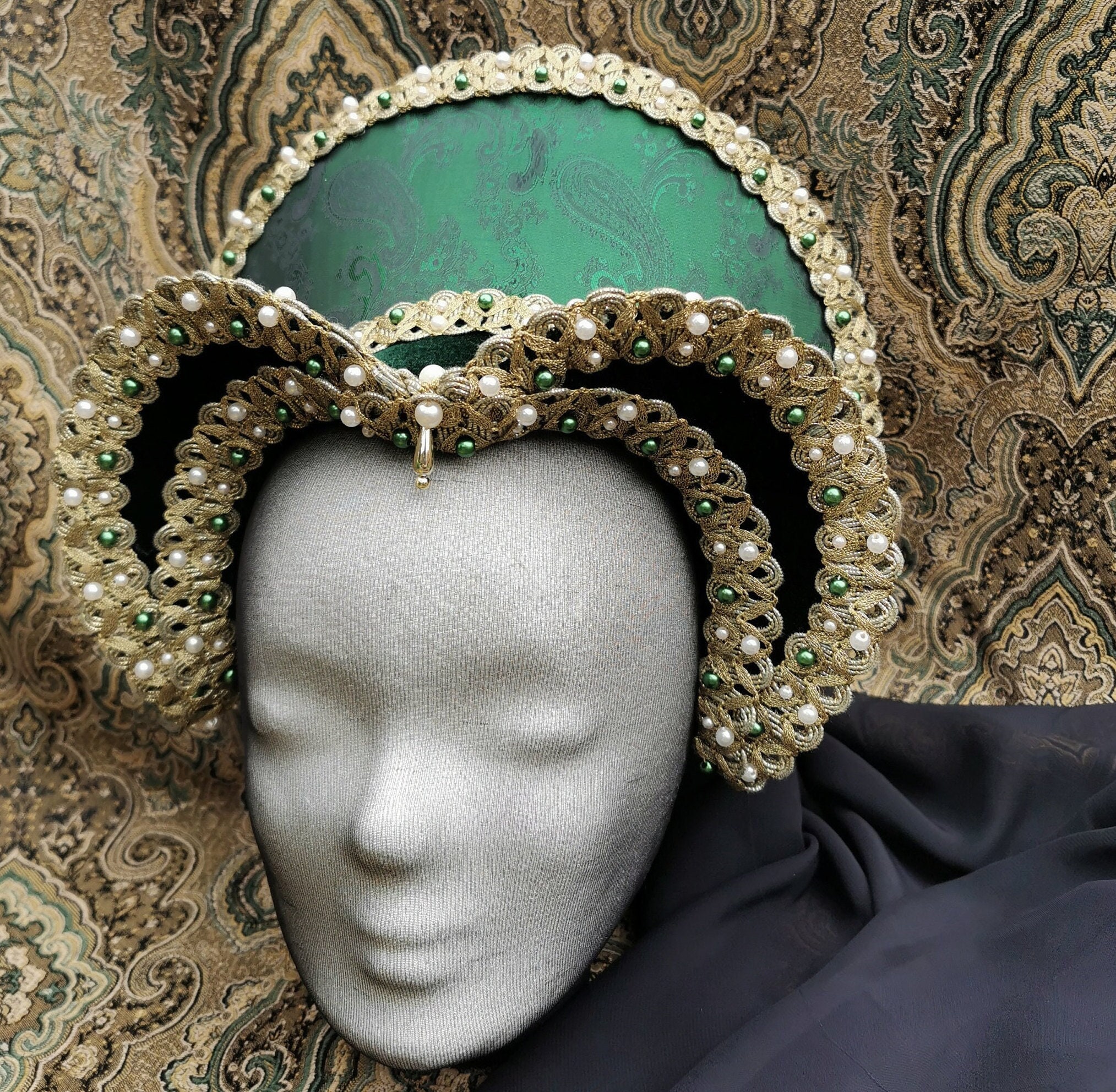 French Hood Anne Boleyn LARP Renaissance Hat Tudor - Etsy