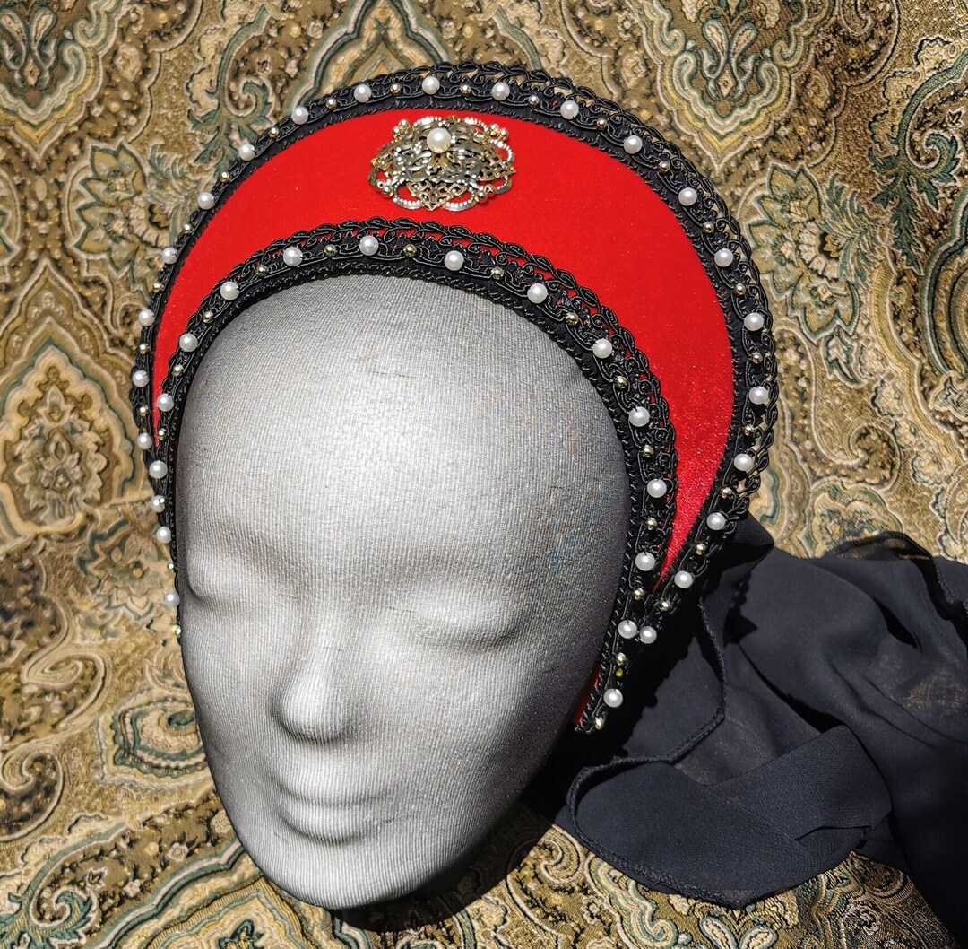 French Hood Handfasting Anne Boleyn Renaissance Gothic Hat Tudor - Etsy