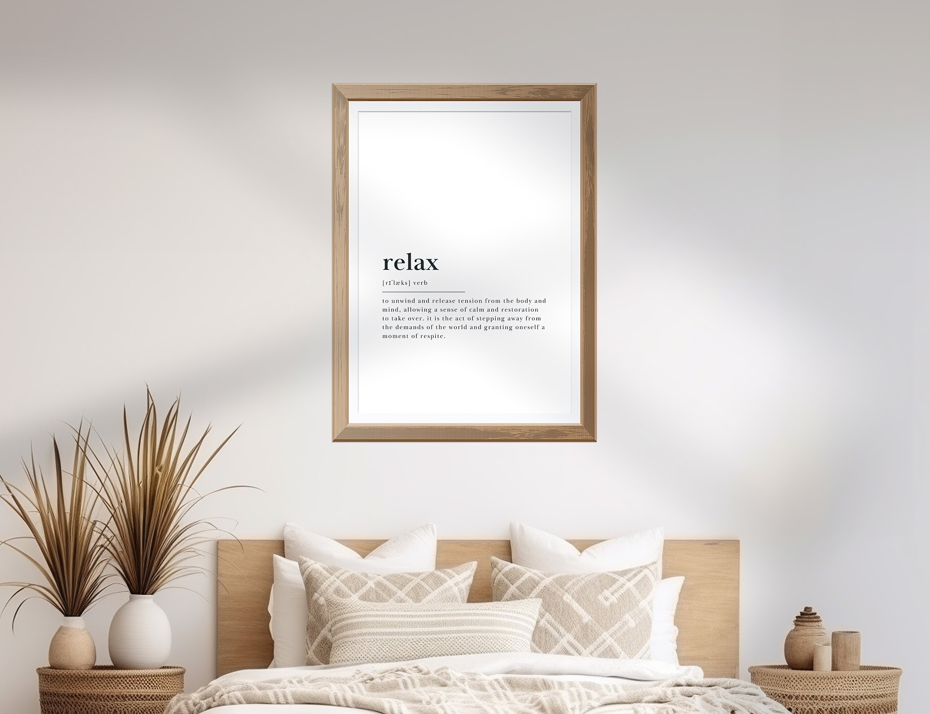 Relax Definition Print, Text Wall Art, Minimalist Poster Wall Decor ...