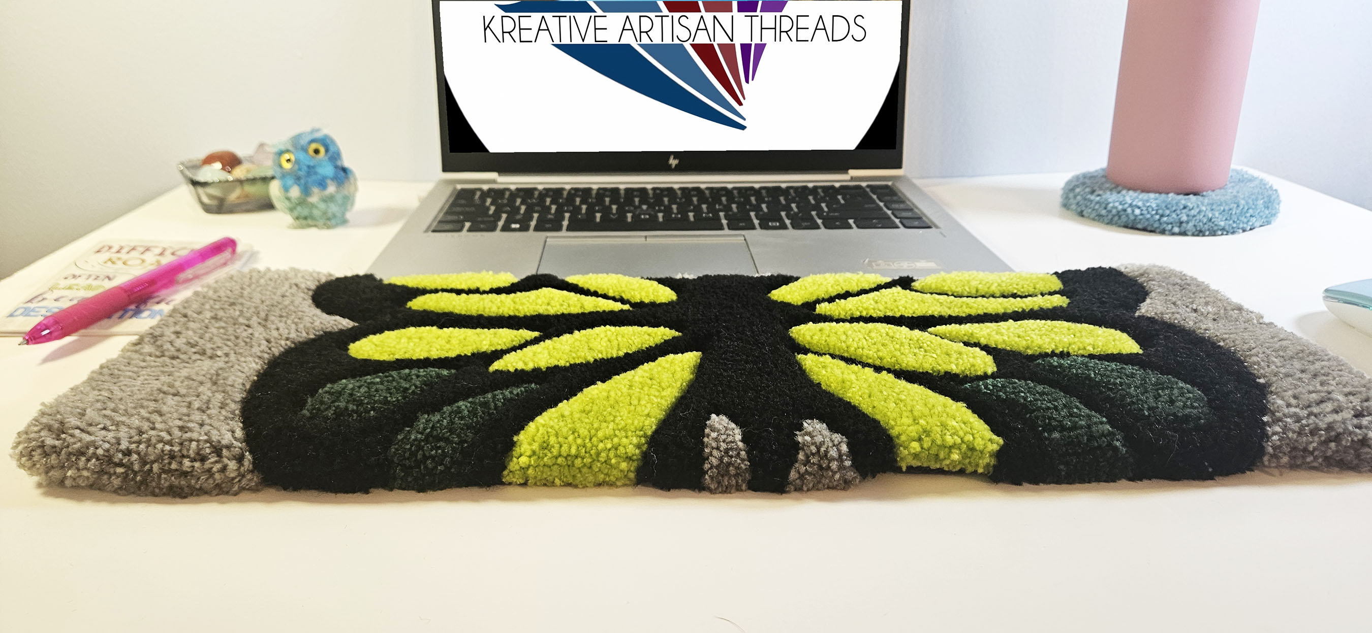 Tufted Green Butterfly Keyboard Pad - Etsy