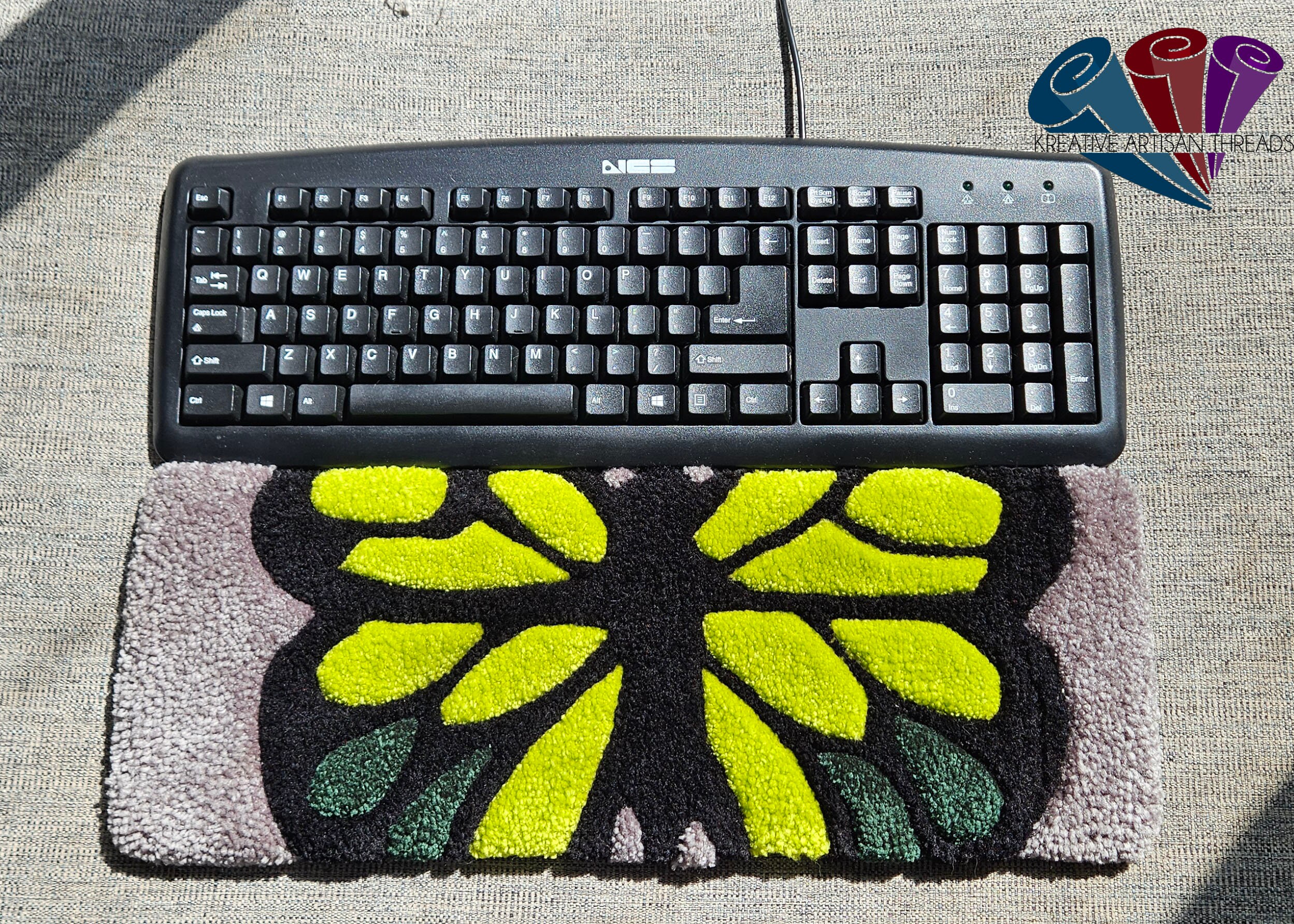 Tufted Green Butterfly Keyboard Pad - Etsy