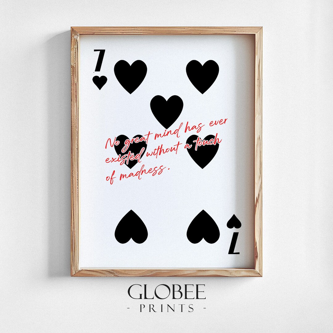 Number 7 Playing Card Life Path Numerology Print Astrology Print Gift ...