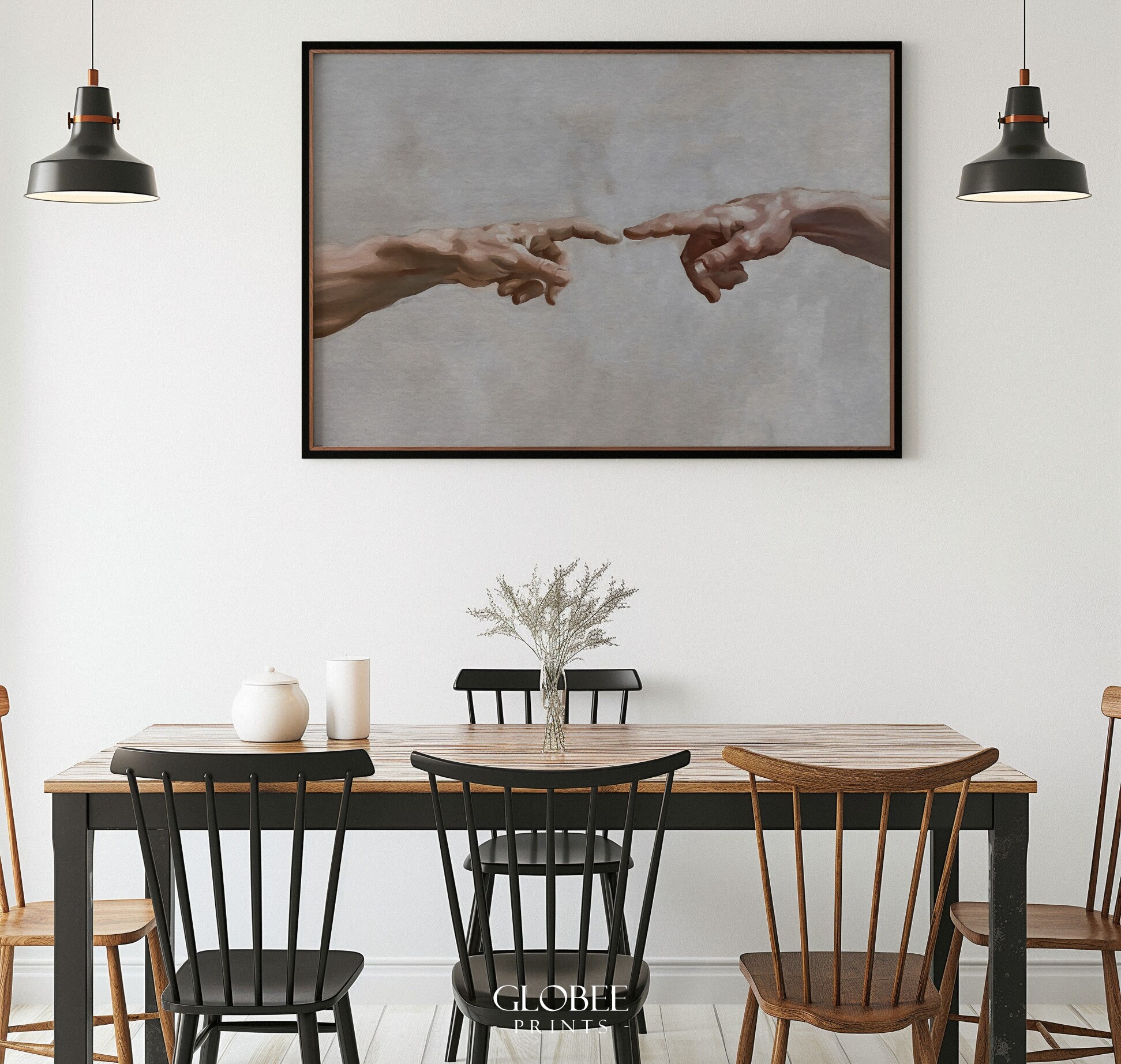 The Creation of Adam Remastered Oil Panting by Michelangelo Christian ...