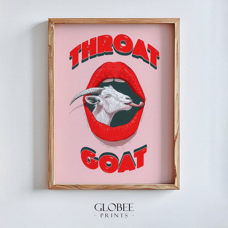 Throat Goat Digital Wall Art Print Funny Goat Poster Evolution Parody ...