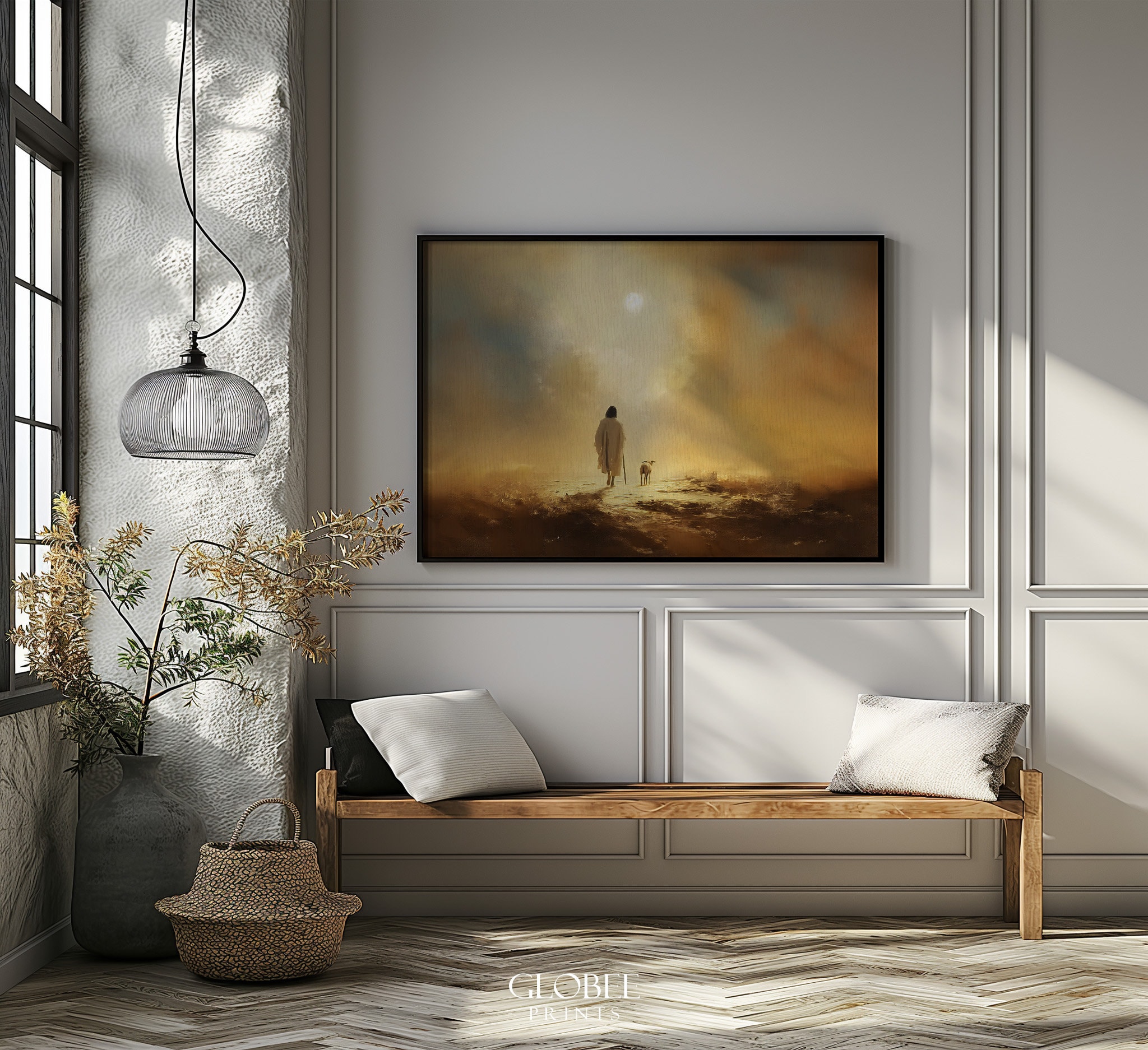 Lost Sheep Print: Jesus the Good Shepherd, Retro Religious Art (digital ...