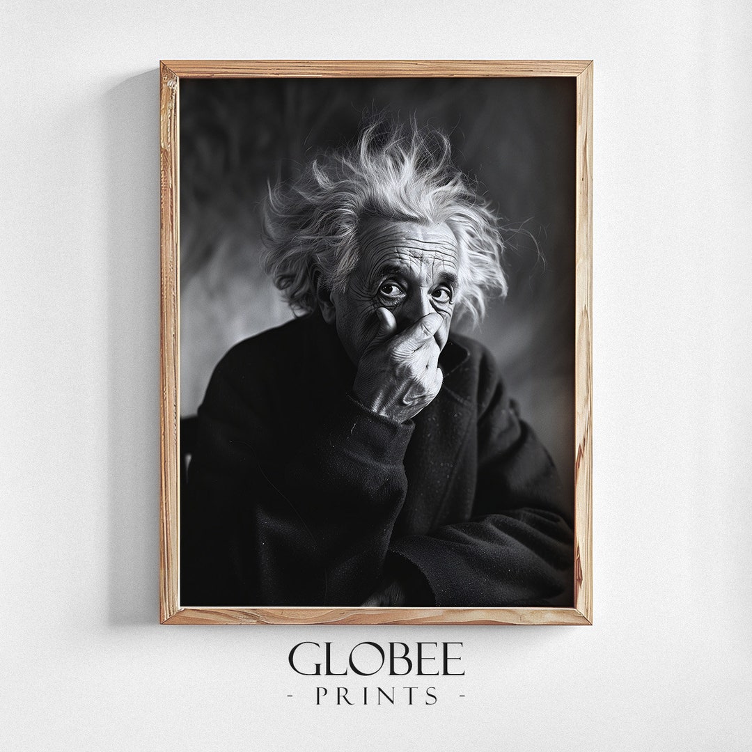 Albert Einstein 1920s Vintage Black & White Art Vintage Wall Art Funny Bathroom Wall Art ...