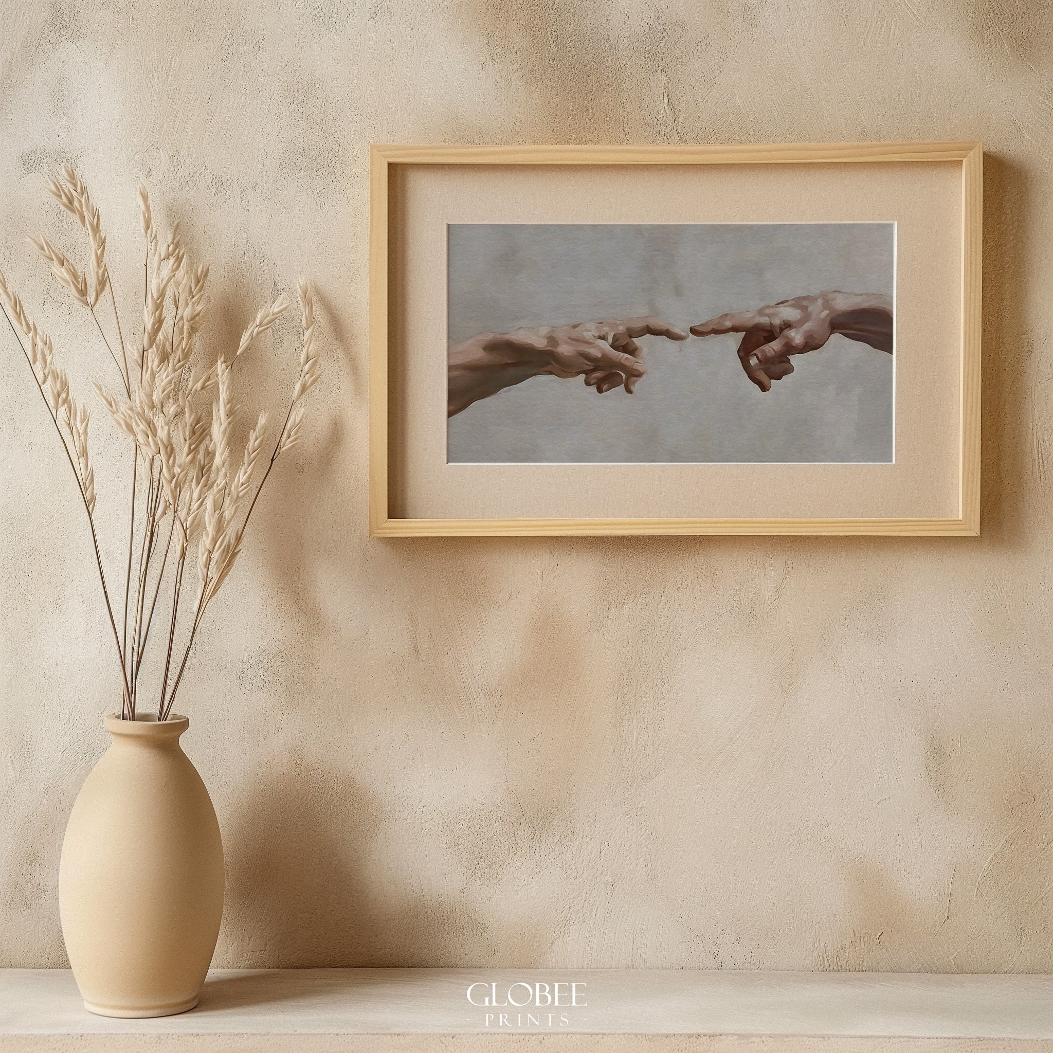 The Creation of Adam Remastered Oil Panting by Michelangelo Christian ...