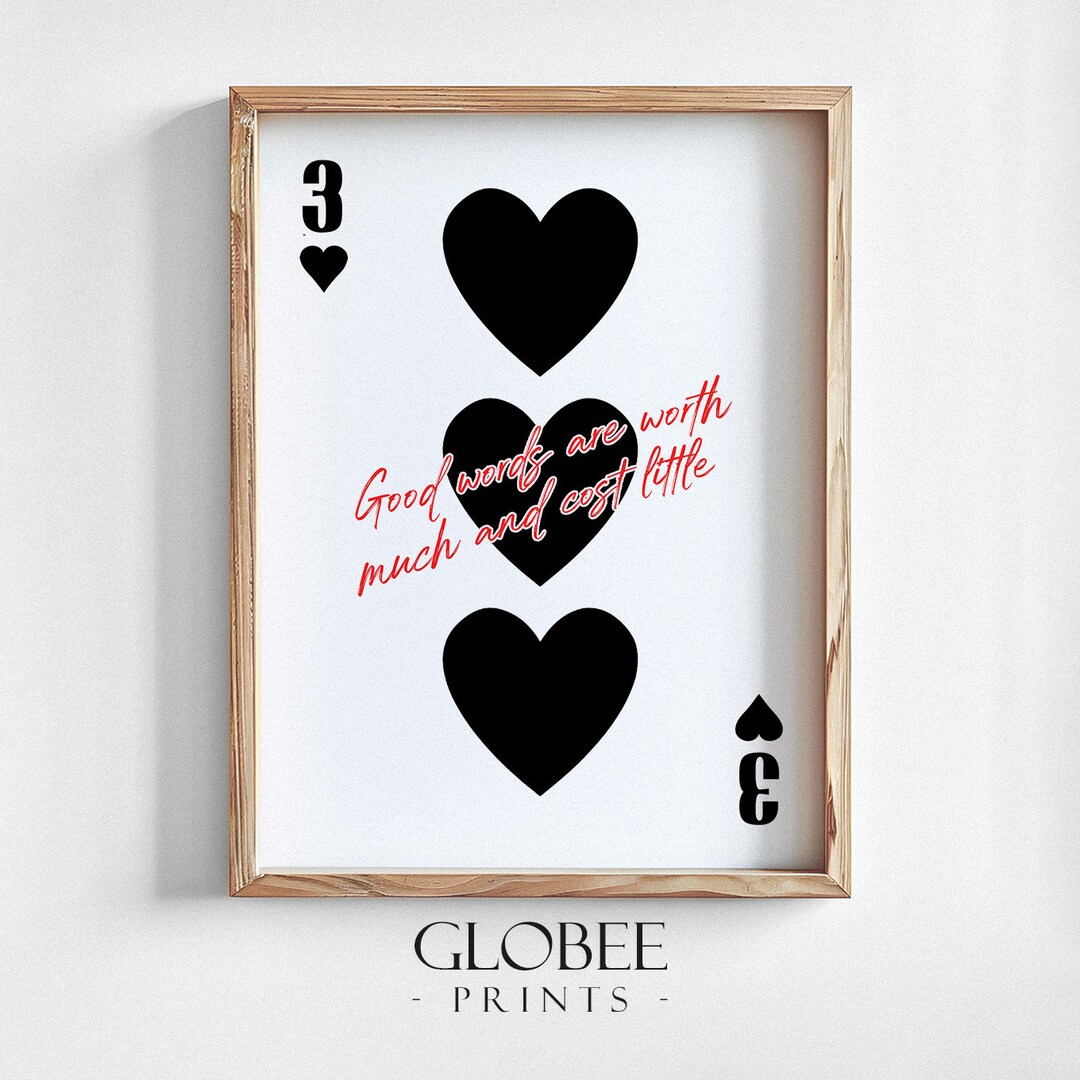 Number 3 Playing Card Life Path Numerology Print Astrology Print Gift ...