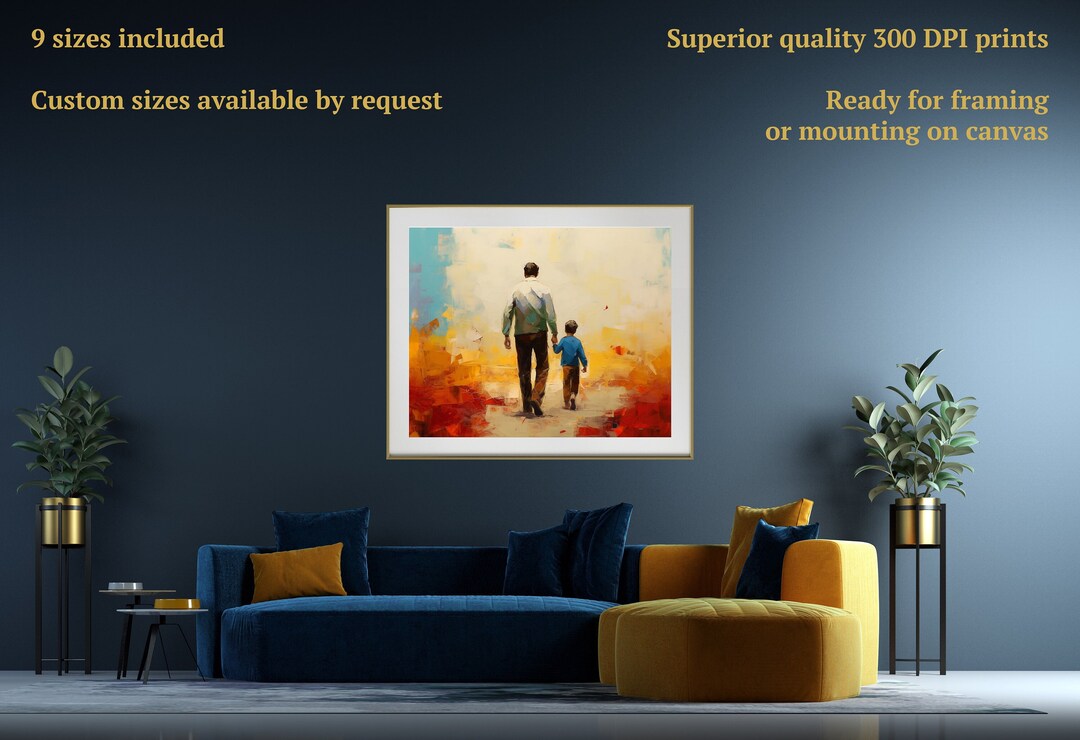 Wall Art Print Family Walk With Dad Wall Mount or Framed - Etsy