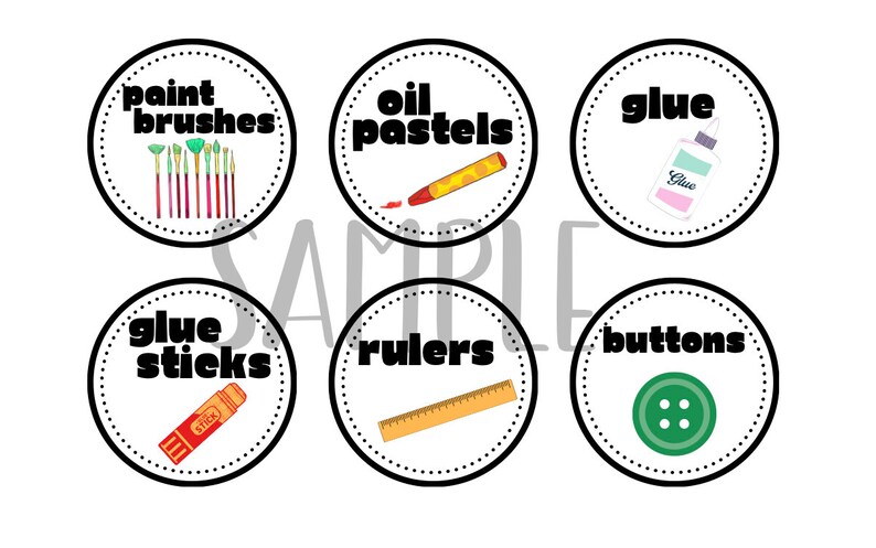 Printable Art Supply Labels - Etsy