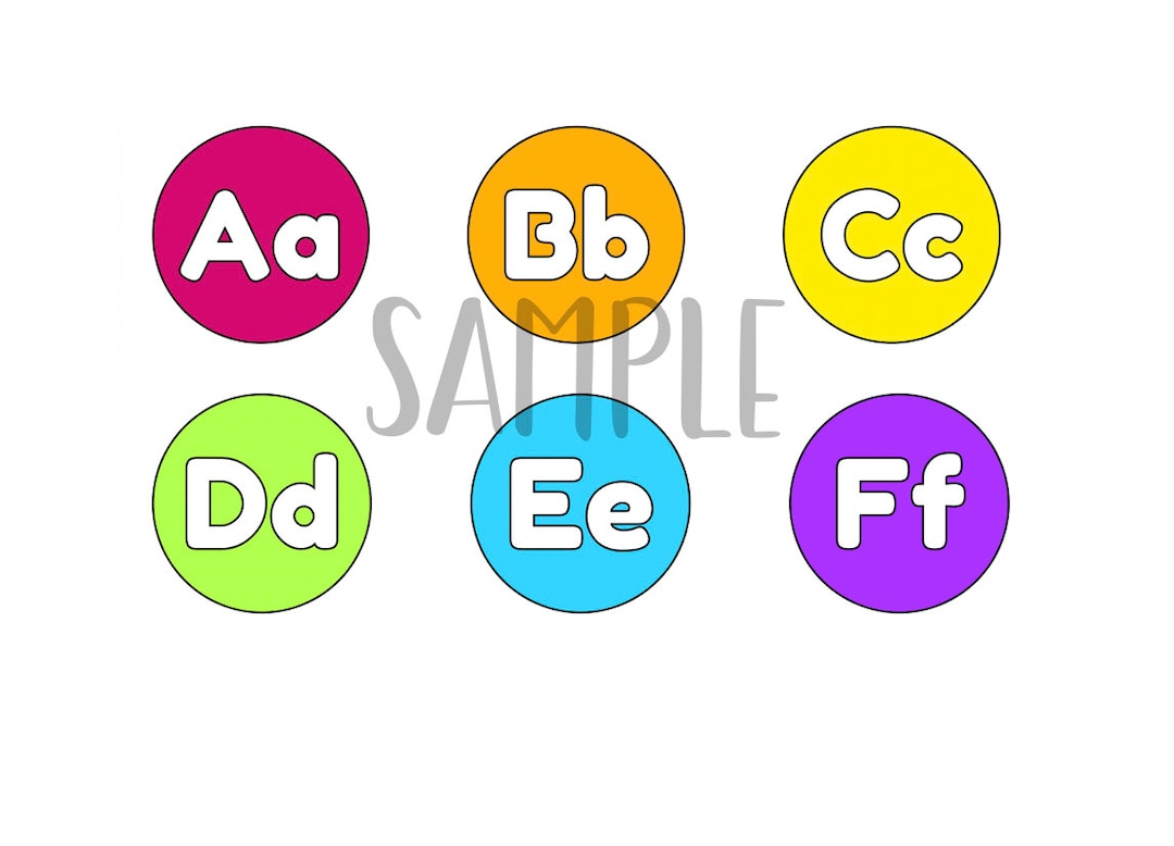 Bright Print Alphabet Circle Display - Etsy