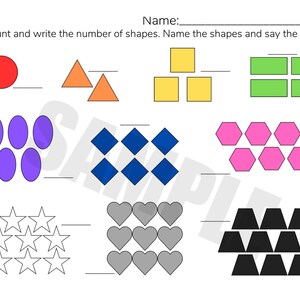 Pre-k Math Worksheets - Etsy