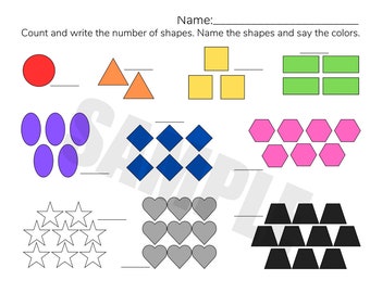 Pre-k Math Worksheets - Etsy
