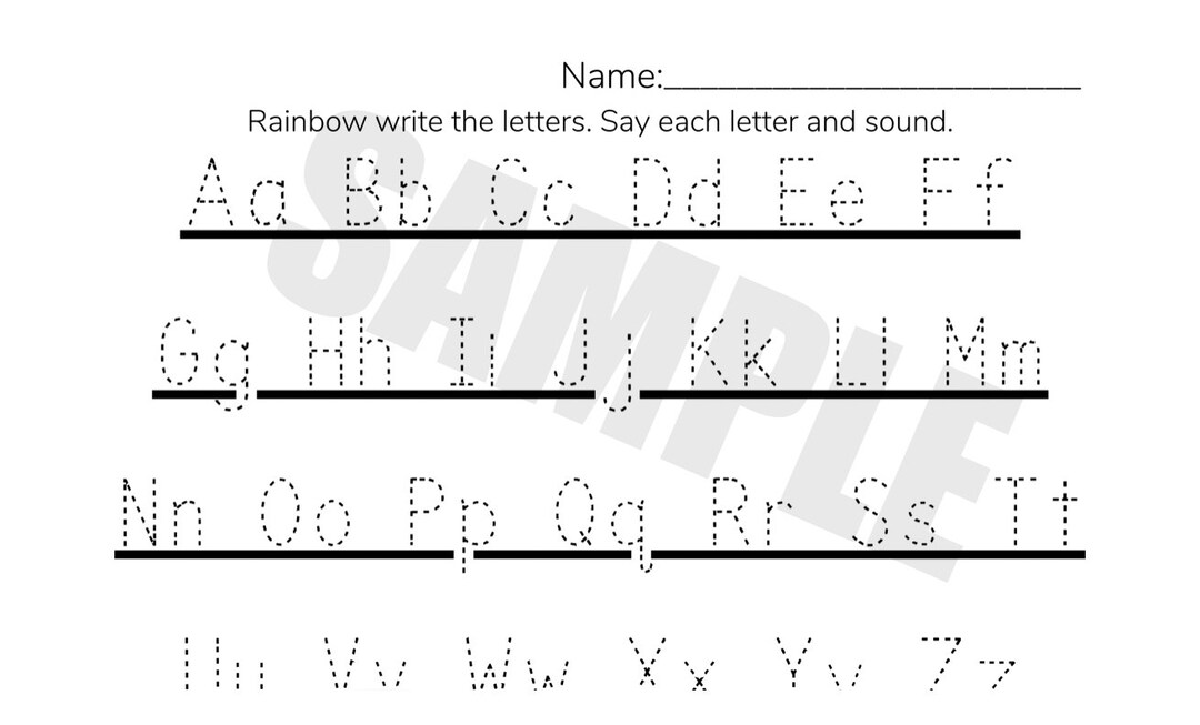 Pre k Alphabet Worksheets Etsy Pre k Alphabet Worksheets Etsy