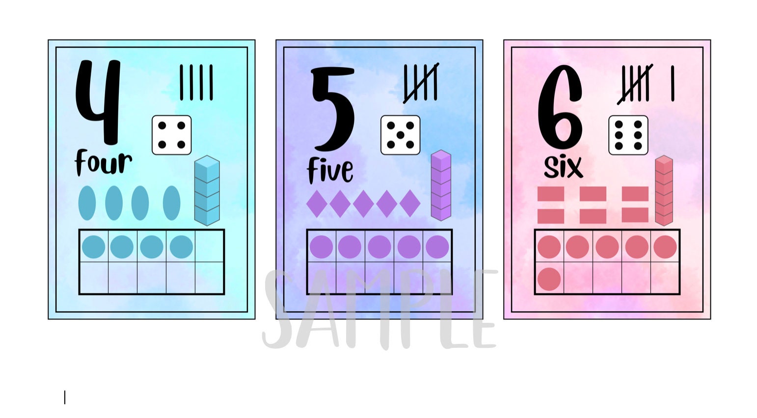 Number Posters for Elementary Math - Etsy