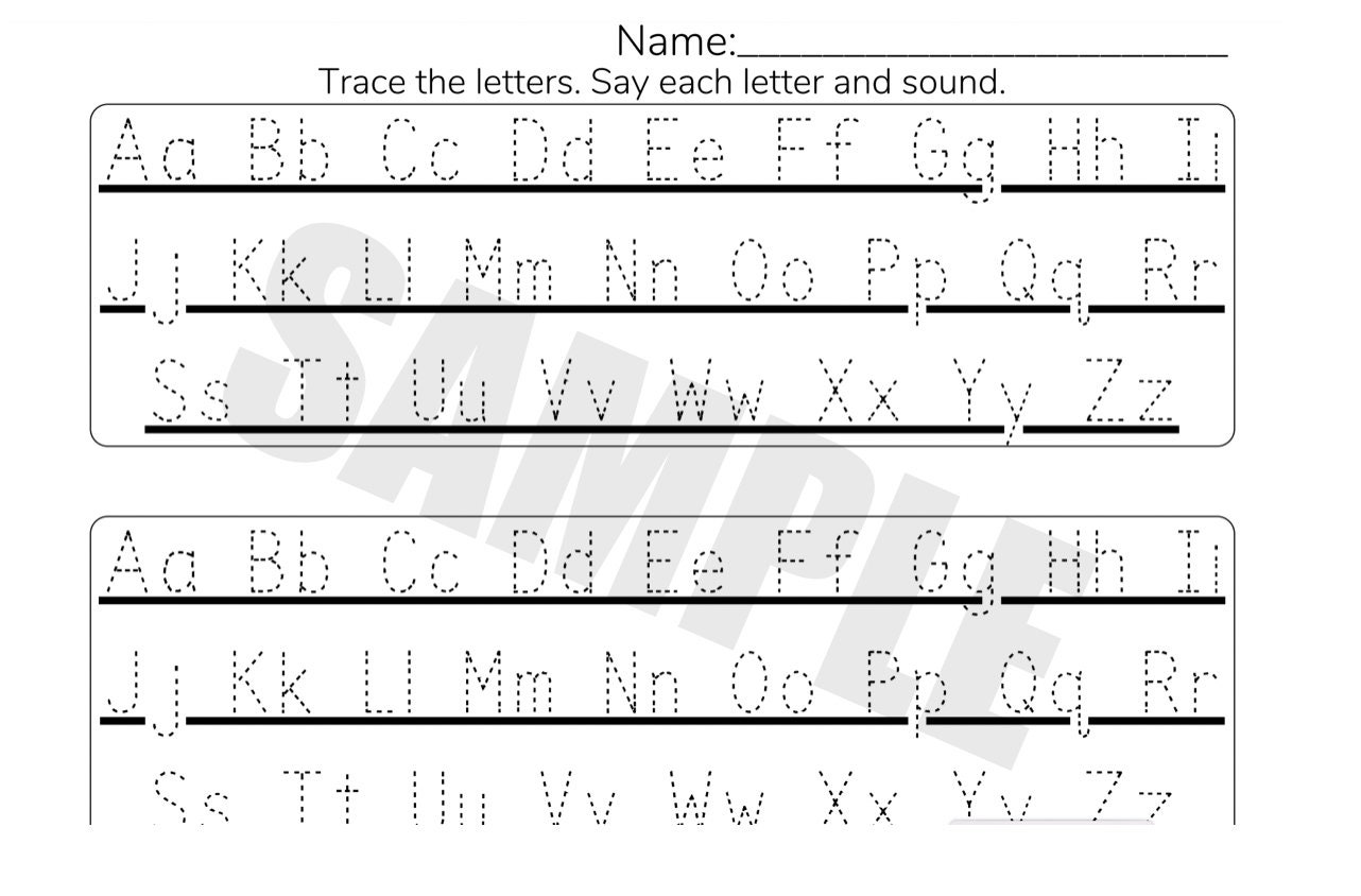 Pre k Alphabet Worksheets Etsy Pre k Alphabet Worksheets Etsy