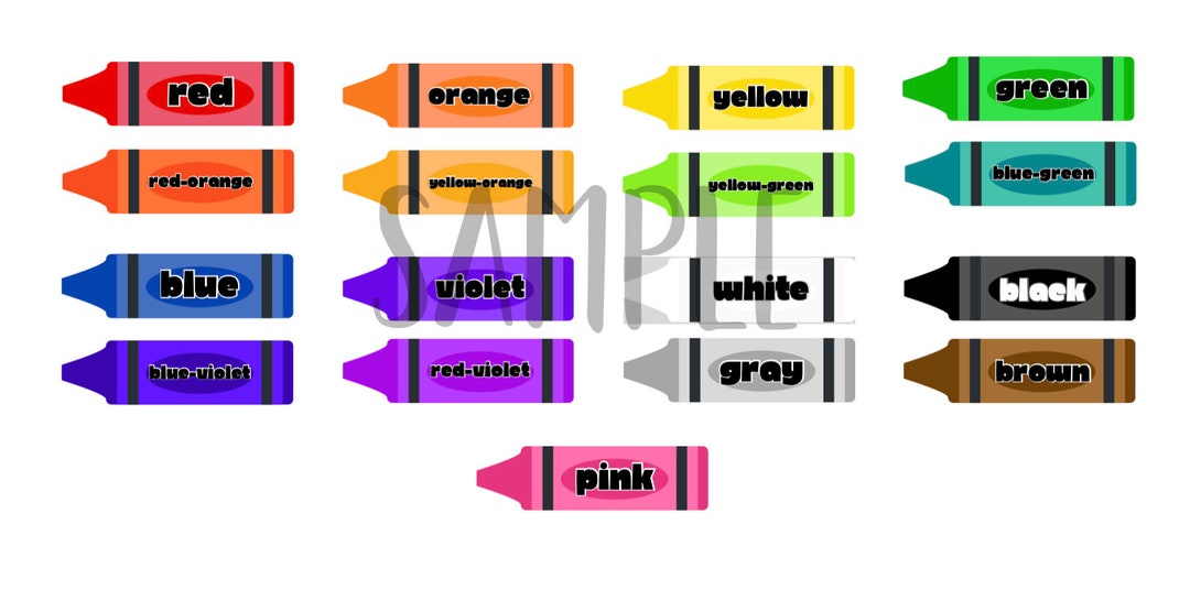 Colorful Crayon Color Word Decor - Etsy
