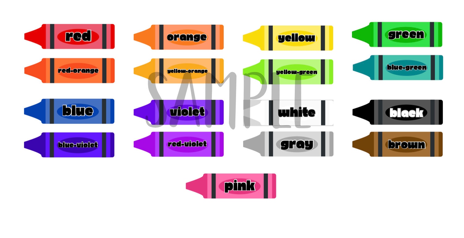 Colorful Crayon Color Word Decor - Etsy