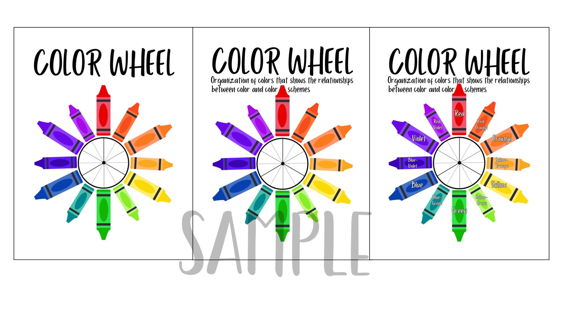 Color Wheel and Color Theory Poster Bundle - Etsy
