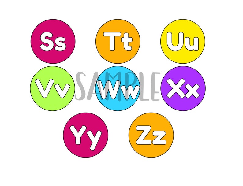 Bright Print Alphabet Circle Display - Etsy