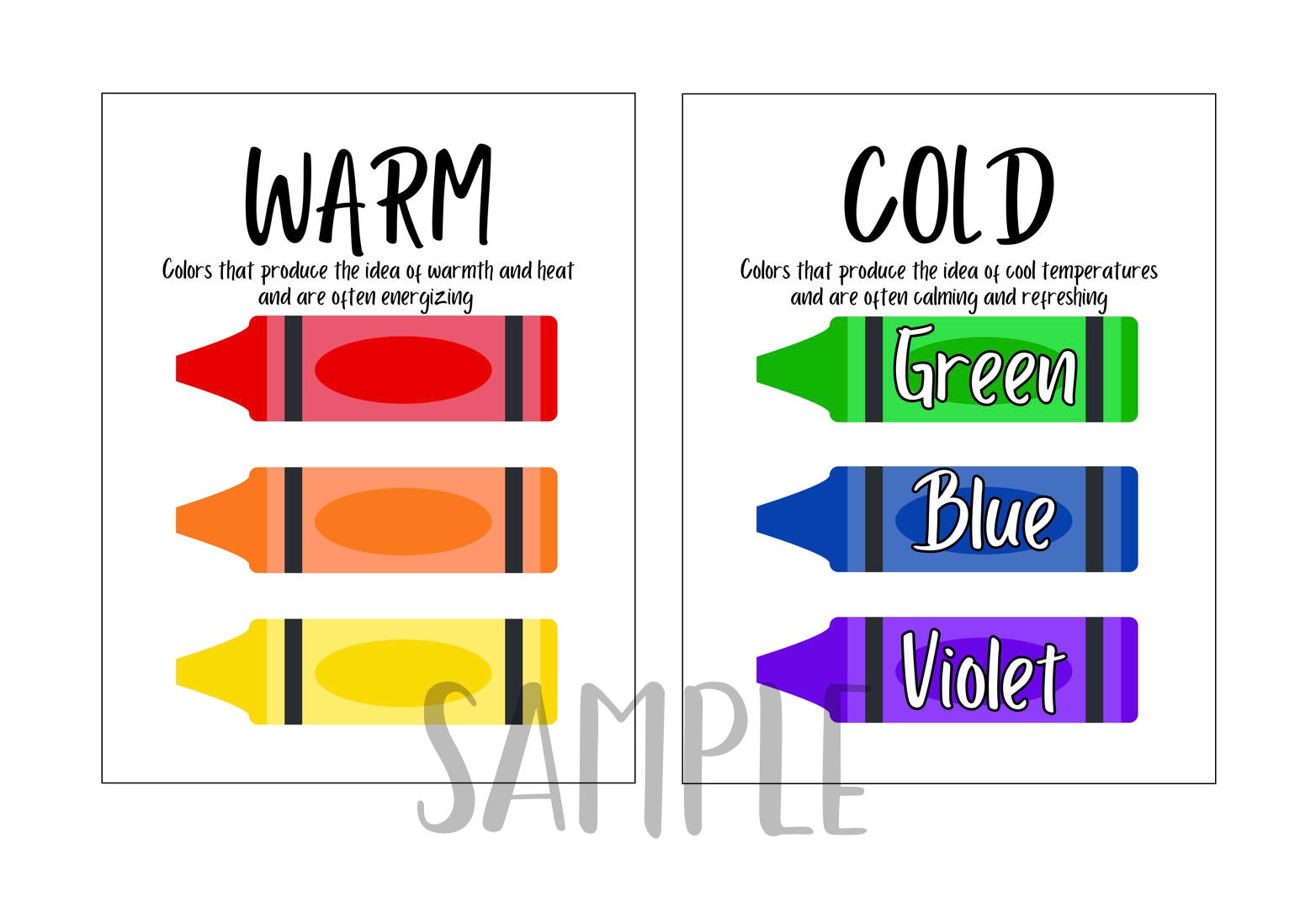 Color Wheel and Color Theory Poster Bundle - Etsy