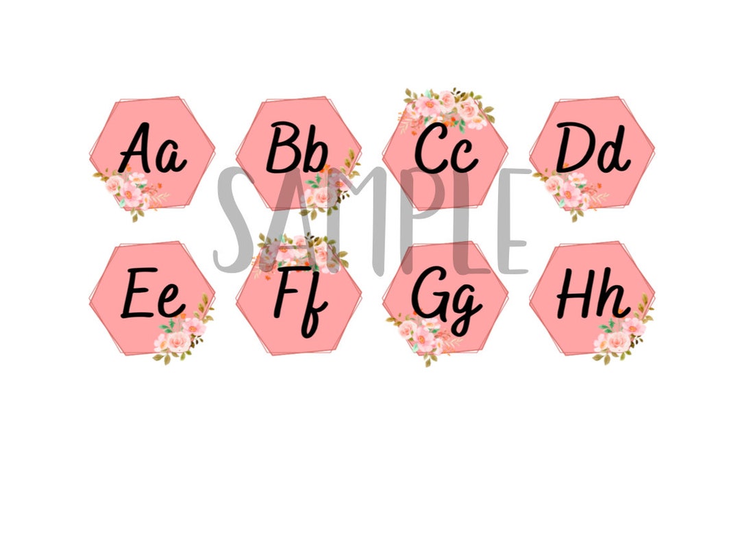 Blush Floral Alphabet Decor - Etsy