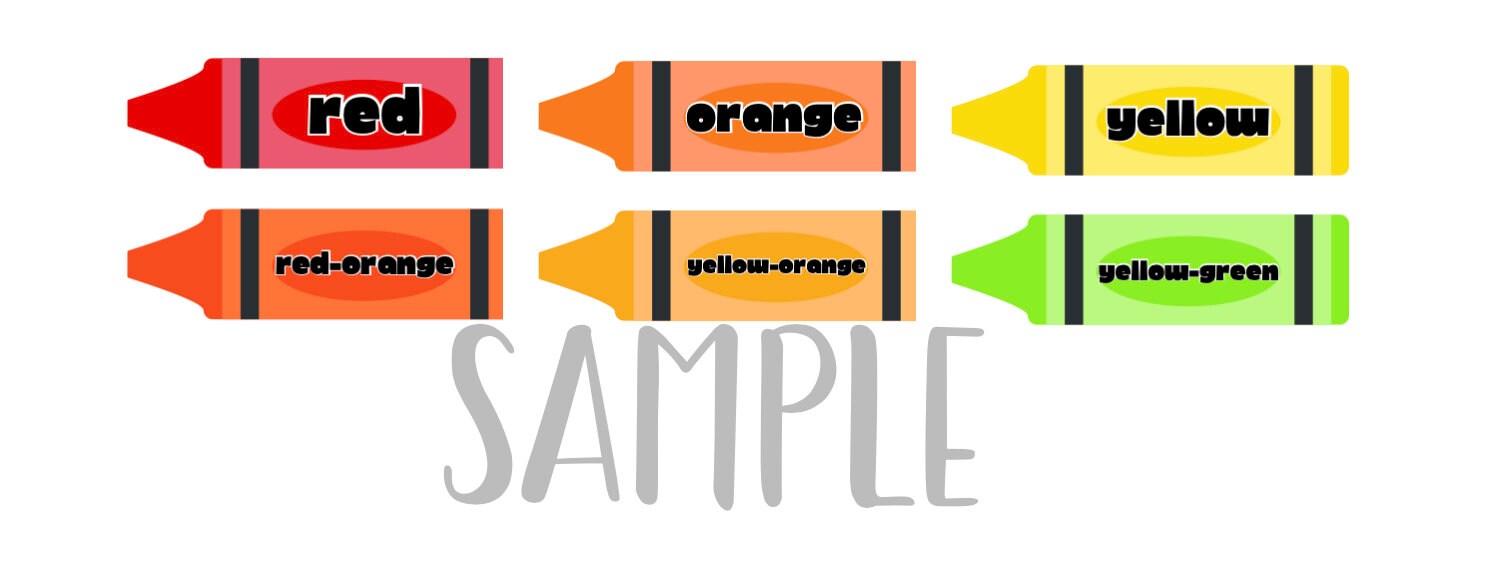 Colorful Crayon Color Word Decor - Etsy