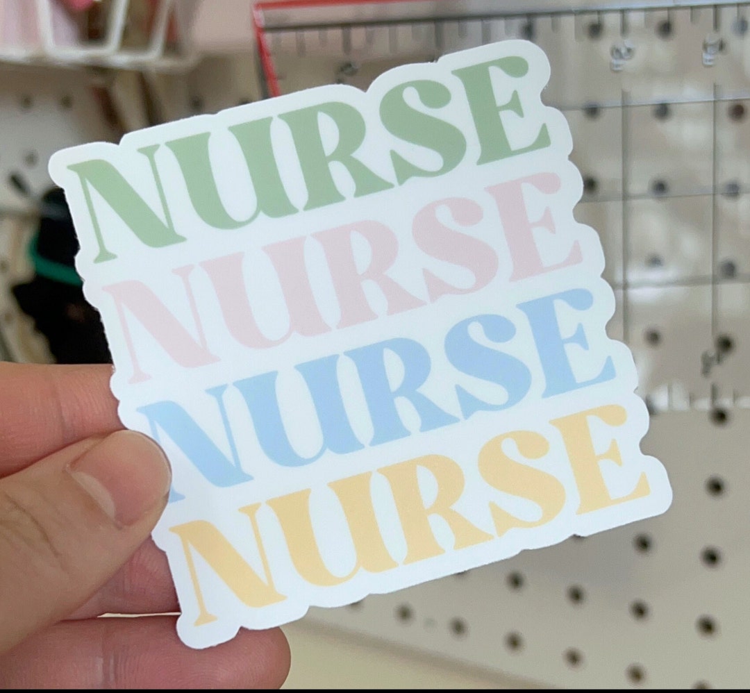 NURSE Spring Colors | 3" X 3" Vinyl Die Cut Sticker | Nurse, Student ...
