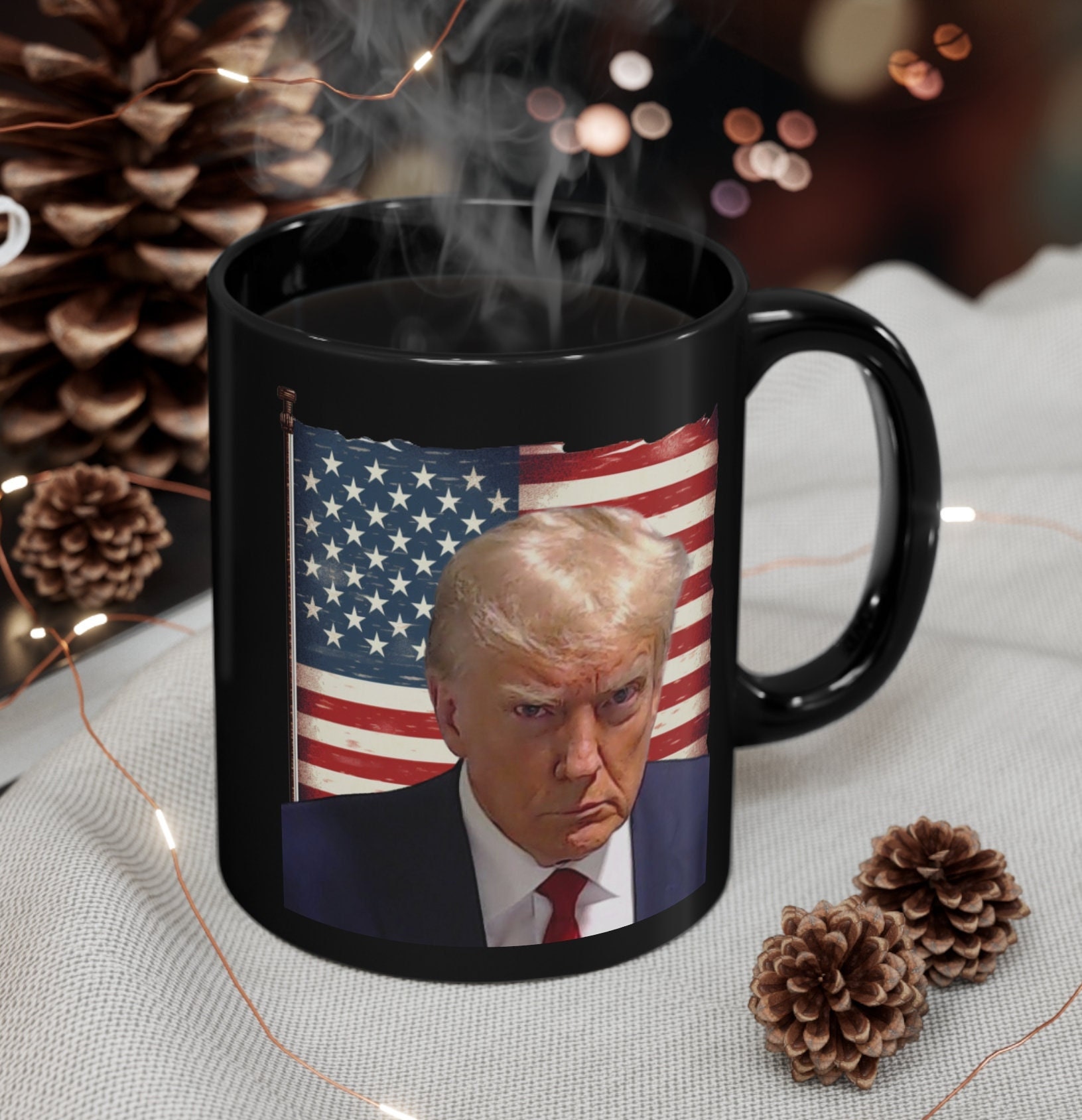Donald Trump Mugshot Mug, Trump Mugshot Coffee Cup, American Flag Mug ...