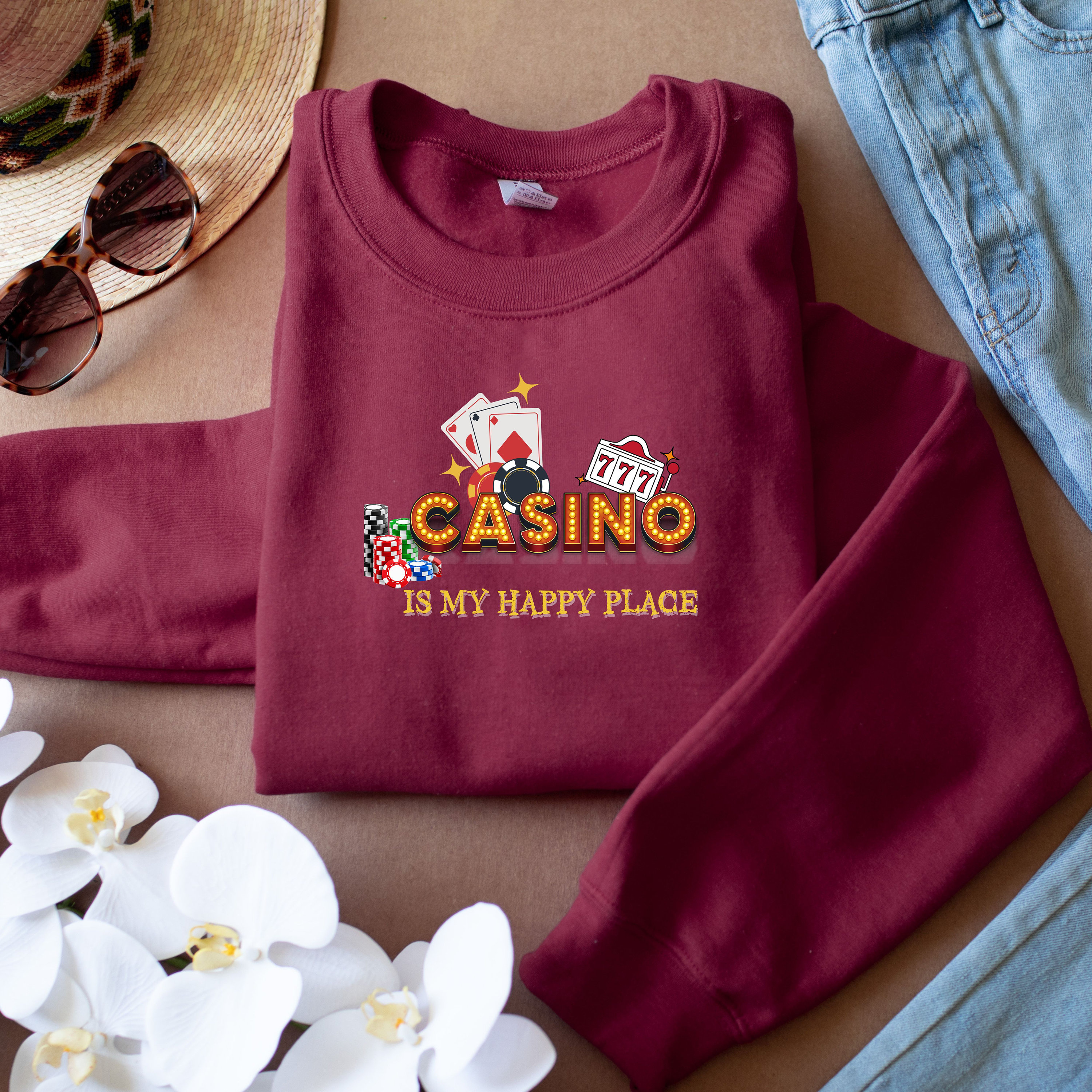 Casino is My Happy Place Sweatshirt, Casino Shirt, Gambling Gifts ...