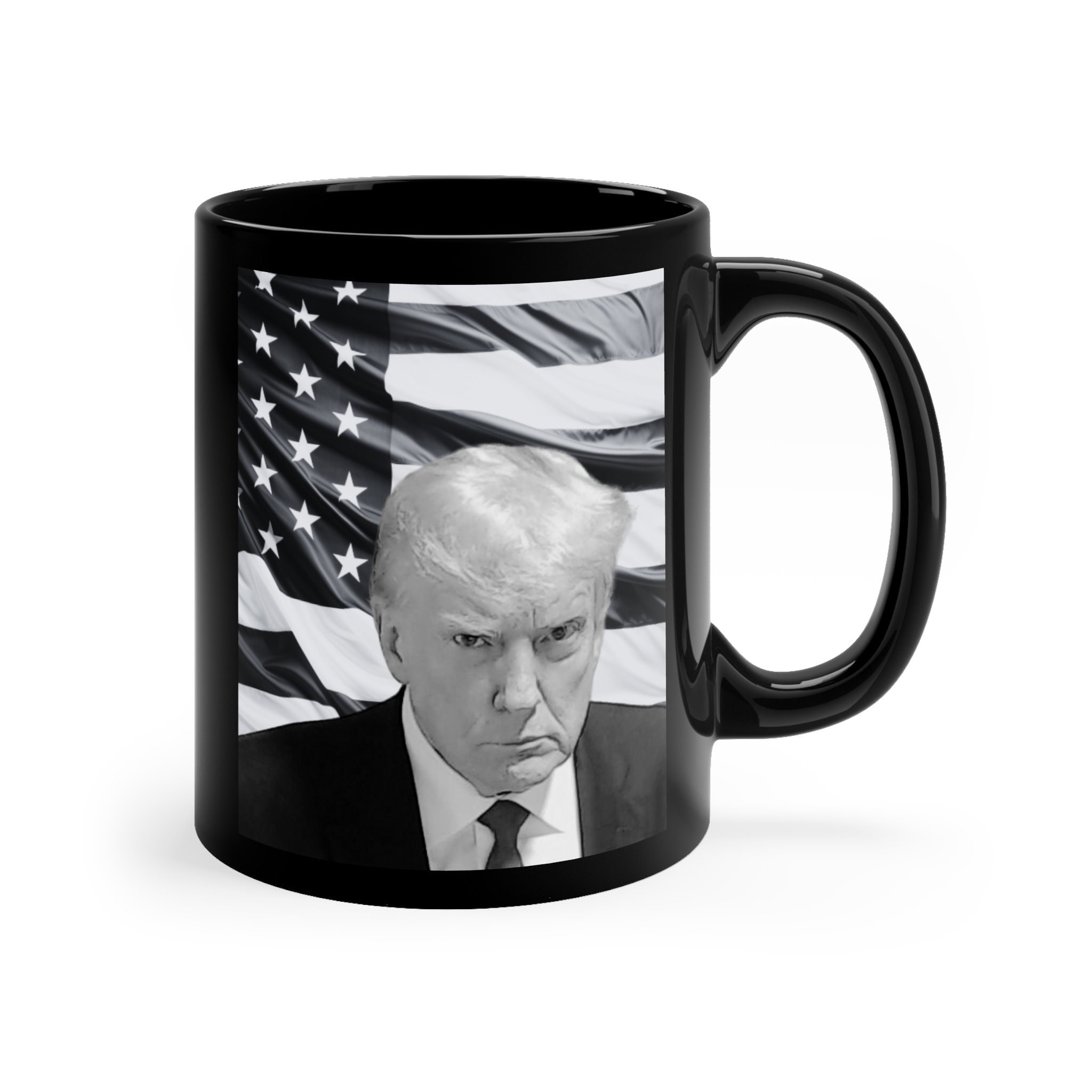 Donald Trump Mugshot Mug, American Flag Mug, Trump Mugshot Coffee Cup ...