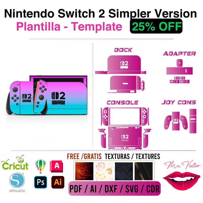 Switch 2 Wrap Template - Etsy