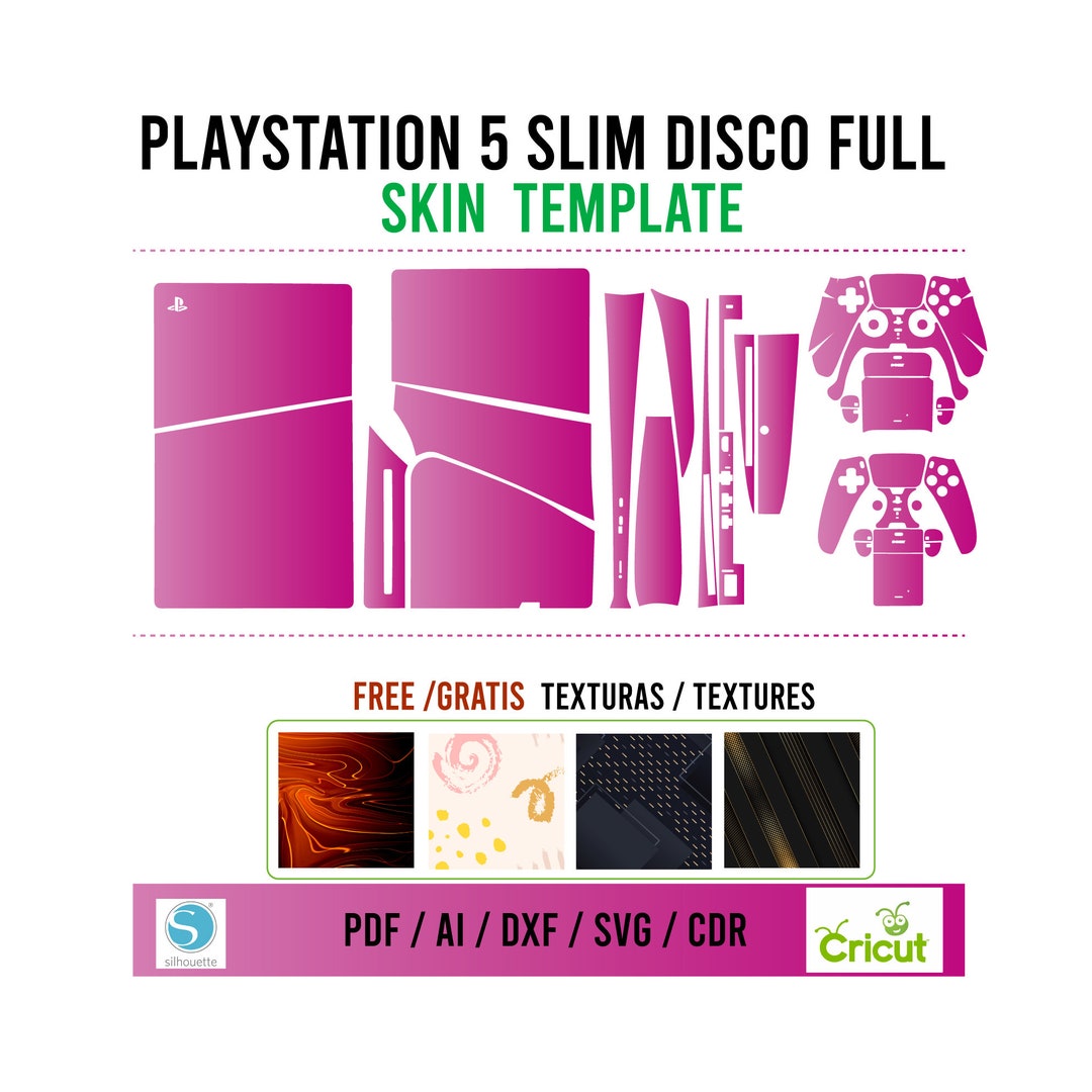 Playstation 5 Slim Disc Skin Template Vector - Etsy
