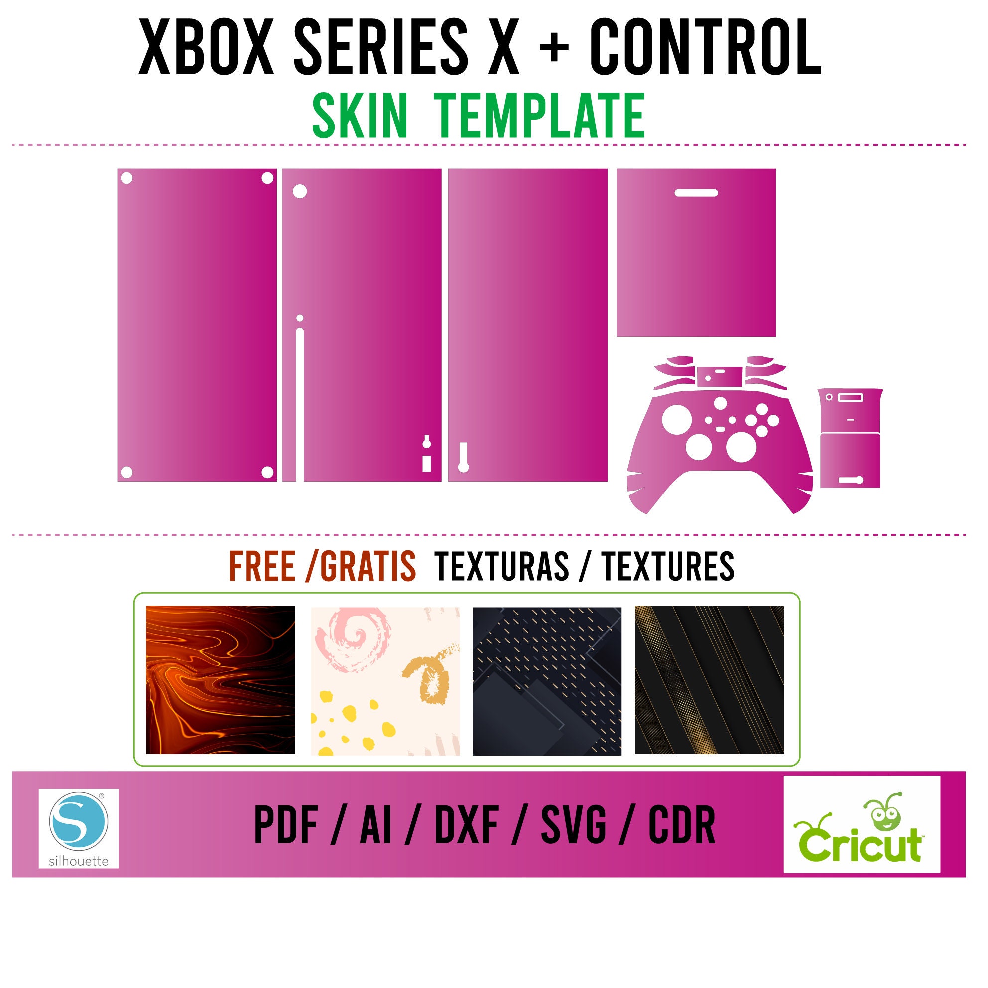 Xbox Series X Digital Template With Controller | Editable PSD/PNG Skin ...