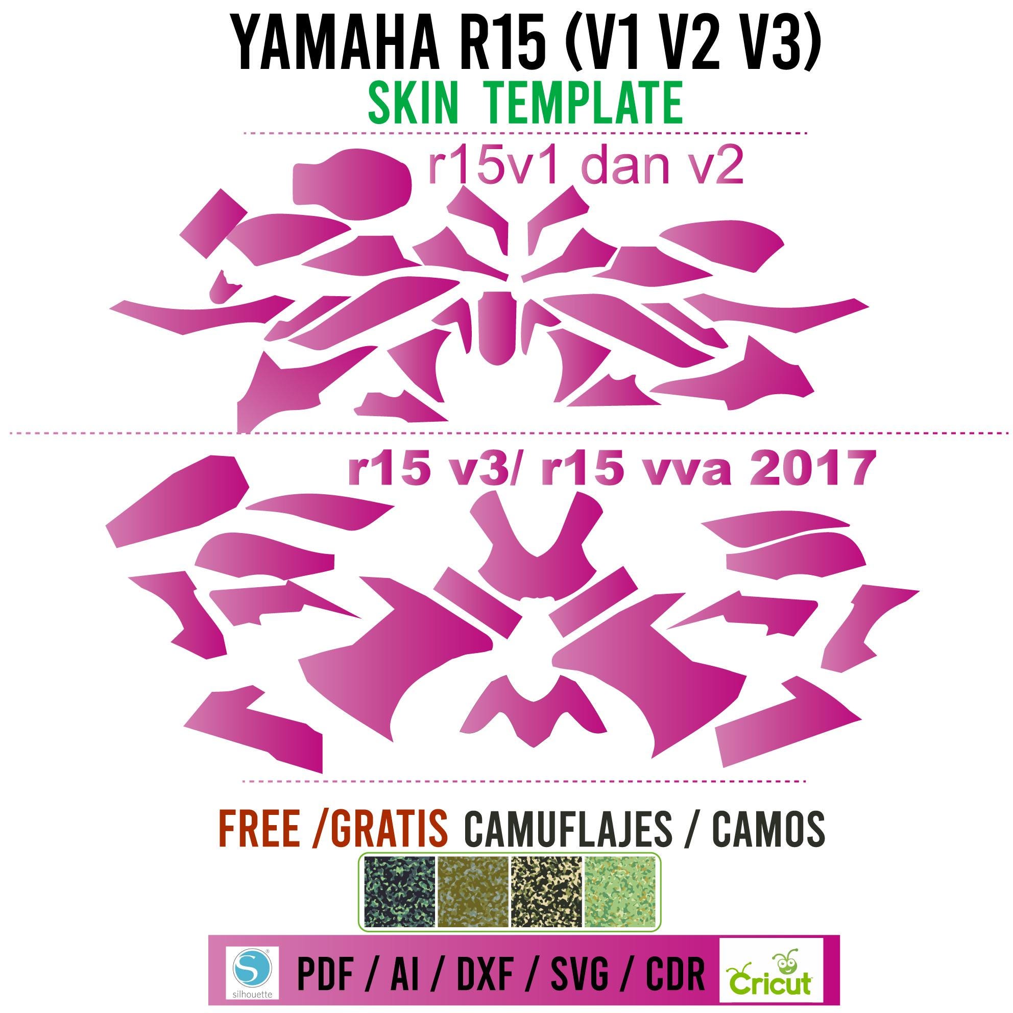 Yamaha R15 (V1 V2) (V3 TEMPLATE FREE) Skin Template - Etsy