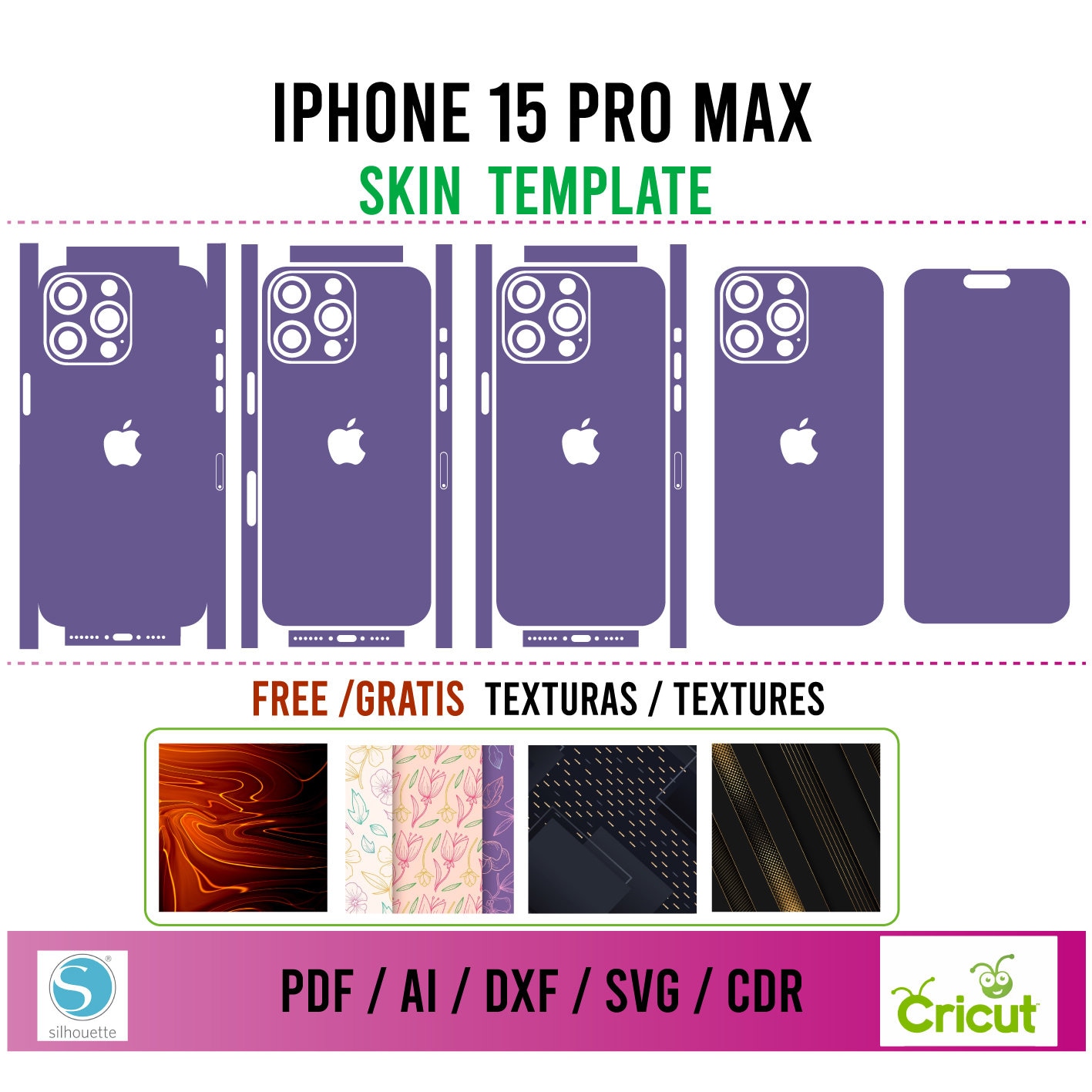 IPhone 15 pro max Skin Template Vector / Plantilla de piel - Etsy España