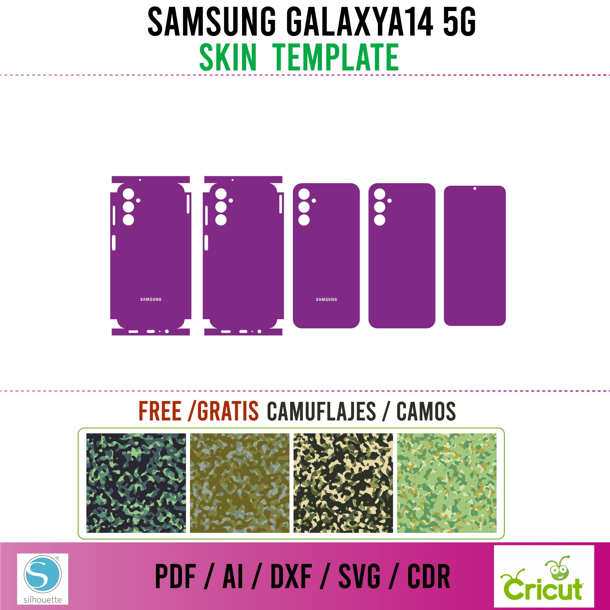 Samsung Galaxy A14 5G Skin Template / Skin Template - Etsy