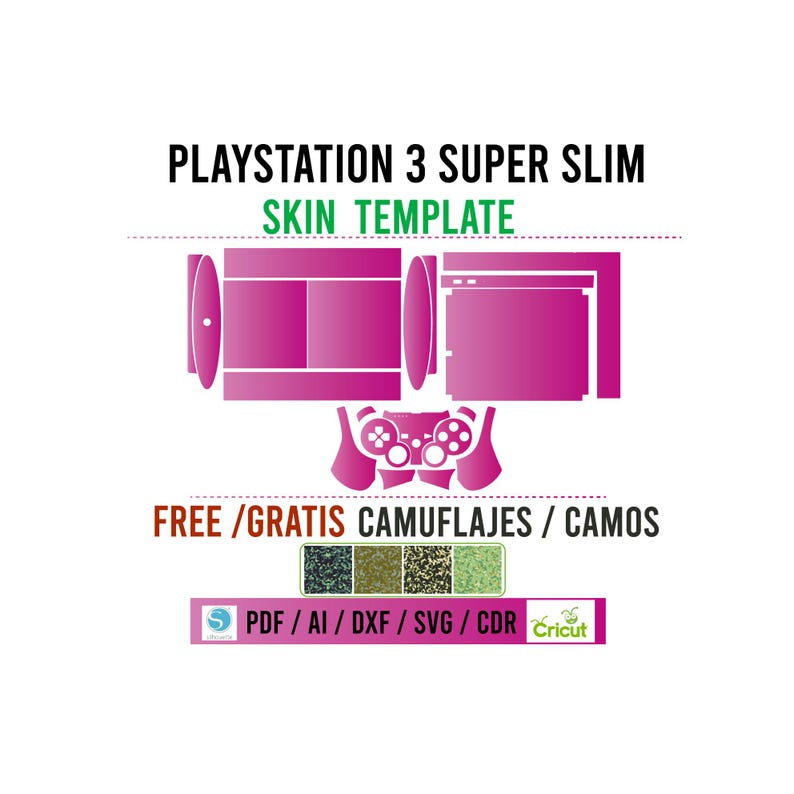 Playstation 3 Super Slim Skin Template Vector / Skin Template - Etsy