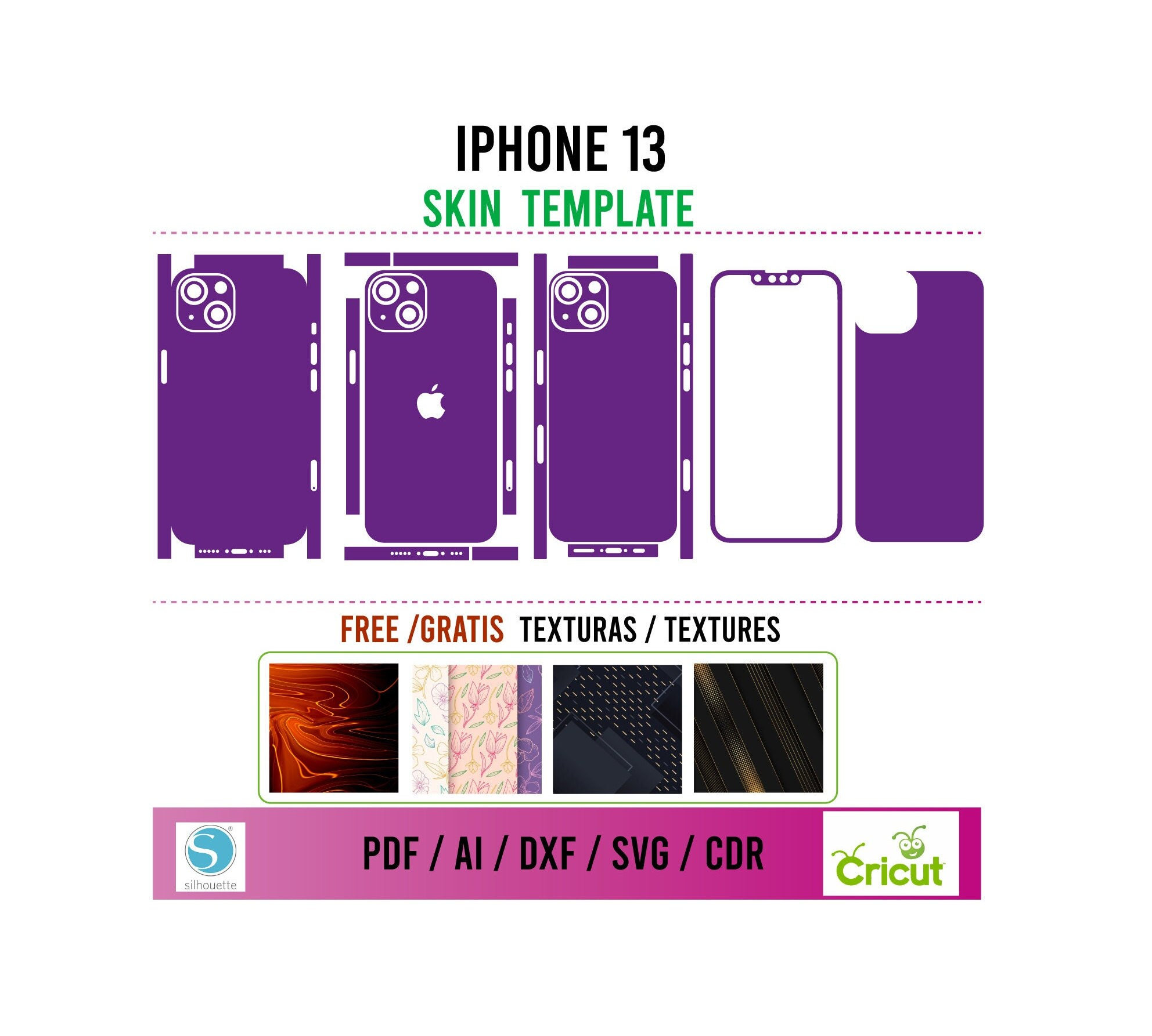 IPhone 13 Skin Template - Etsy